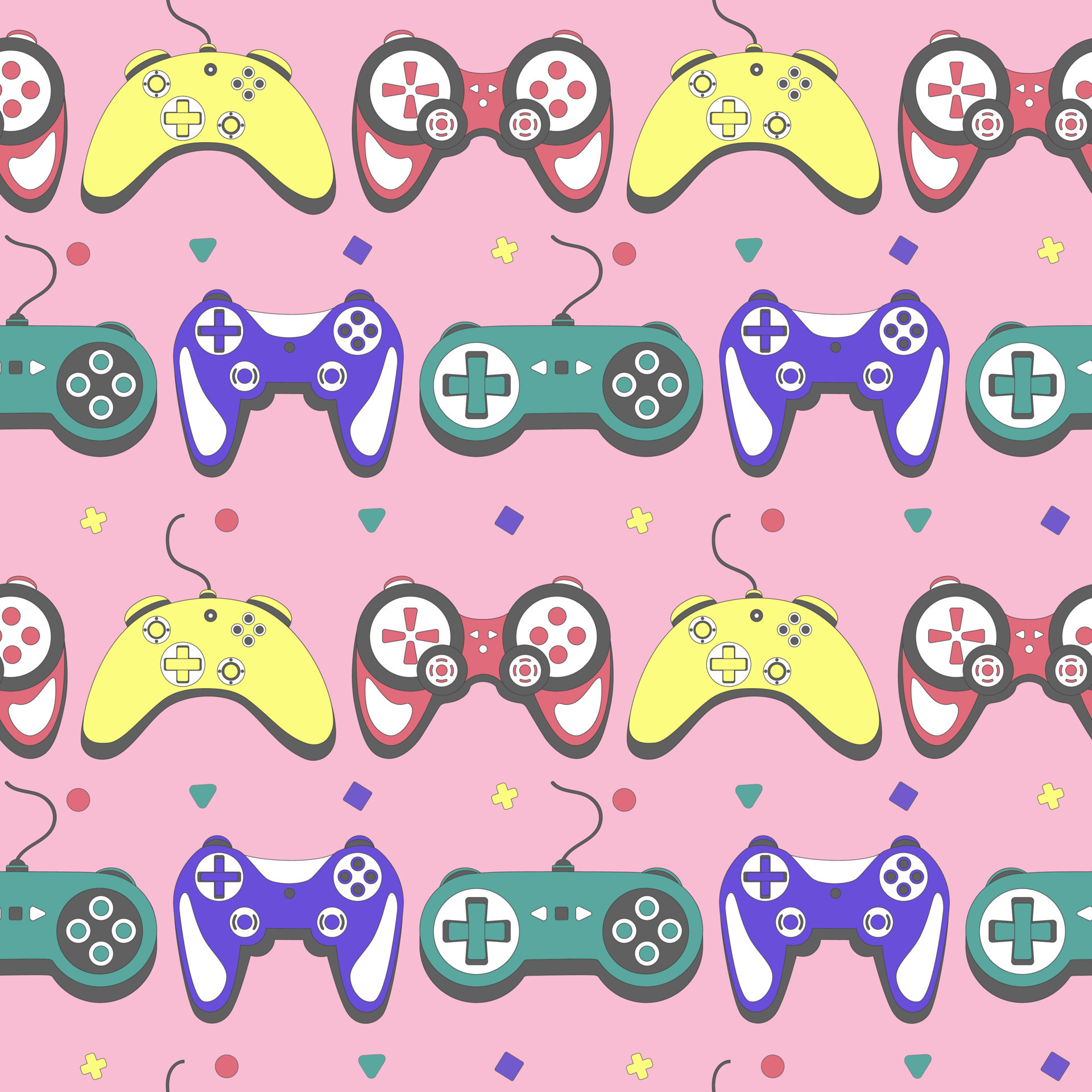 Seamless Pattern Gamepad In Retro Style Game Controller For Computer