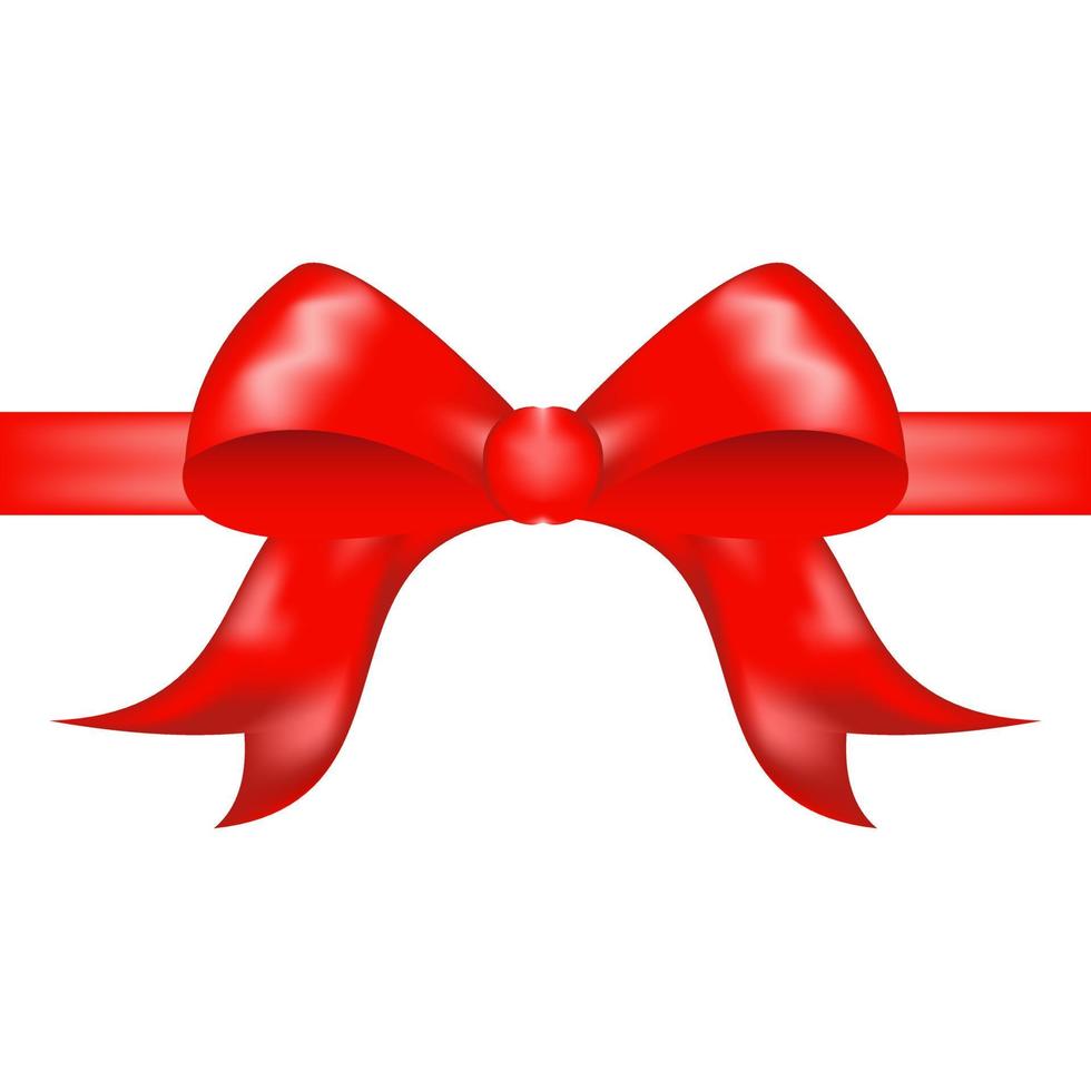 Decorative red bow with a red ribbon for a gift. Vector illustration ...