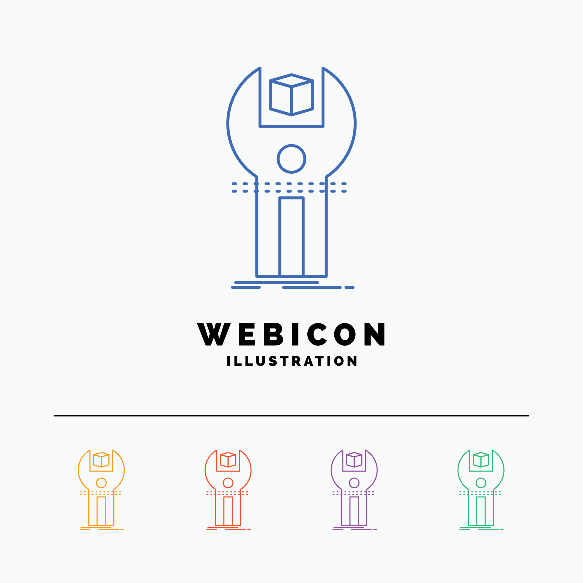 Sdk App Development Kit Programming 5 Color Line Web Icon Template