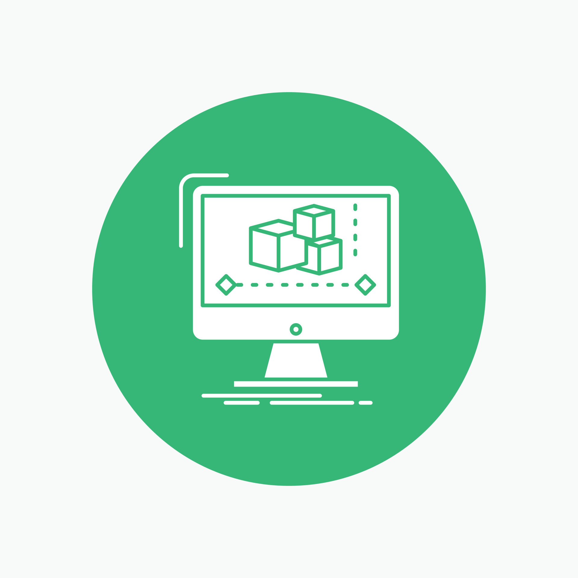 Animation Computer Editor Monitor Software White Glyph Icon In