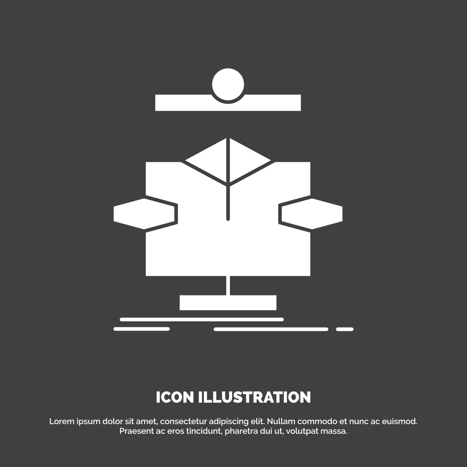 Algorithm. chart. data. diagram. flow Icon. glyph vector symbol for UI ...