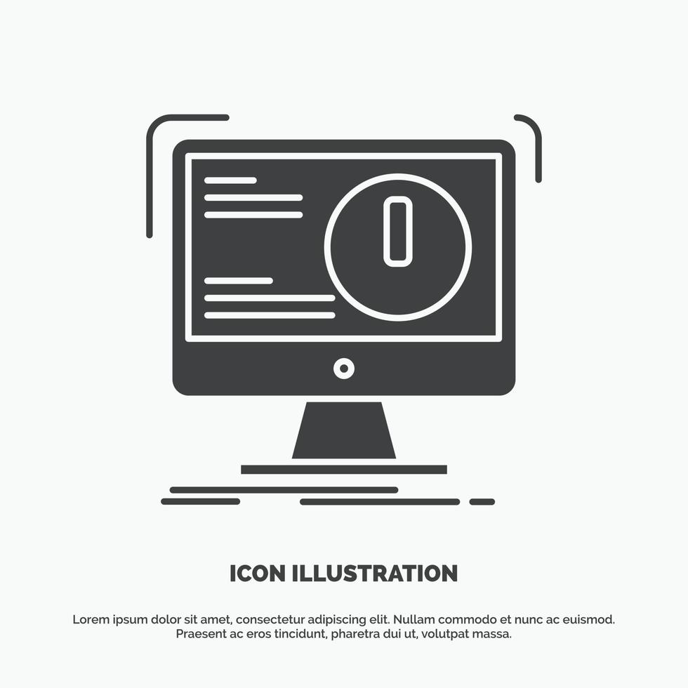 Alert. antivirus. attack. computer. virus Icon. glyph vector gray symbol for UI and UX. website ...