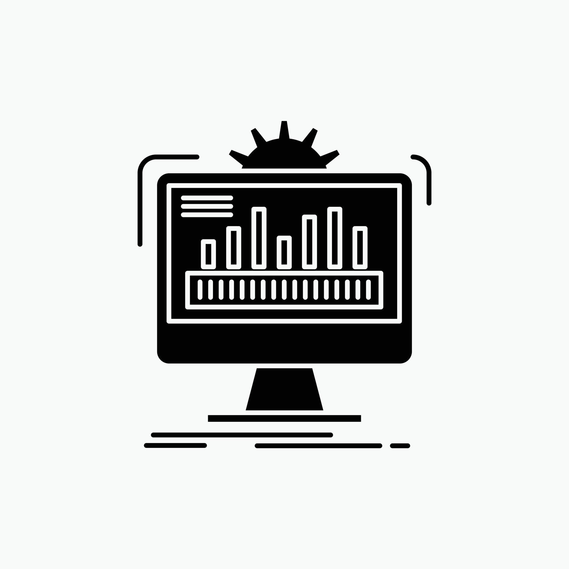 Dashboard Admin Monitor Monitoring Processing Glyph Icon Vector