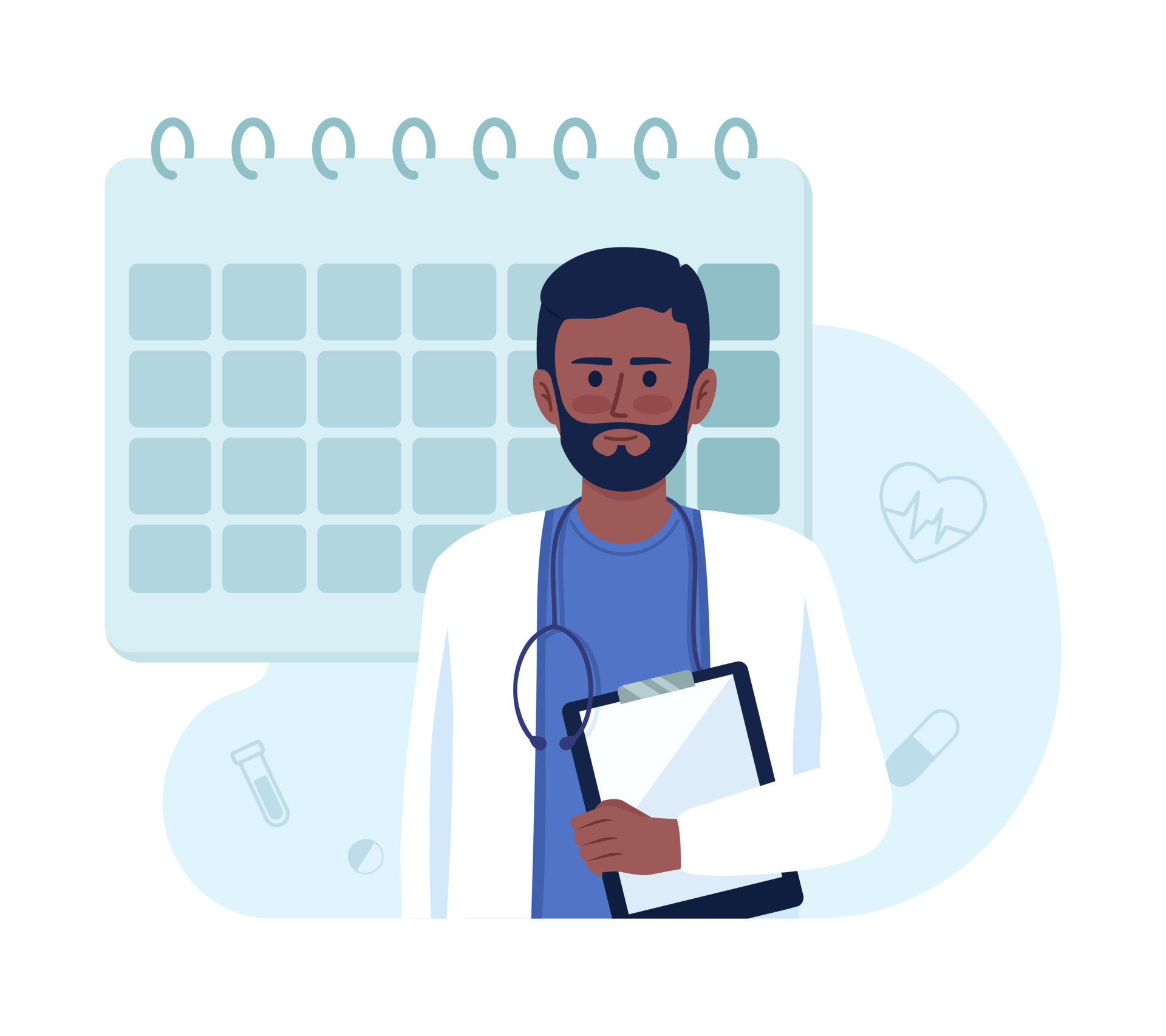 Book Doctor Appointment 2d Vector Isolated Illustration Regular Examination Flat Character On