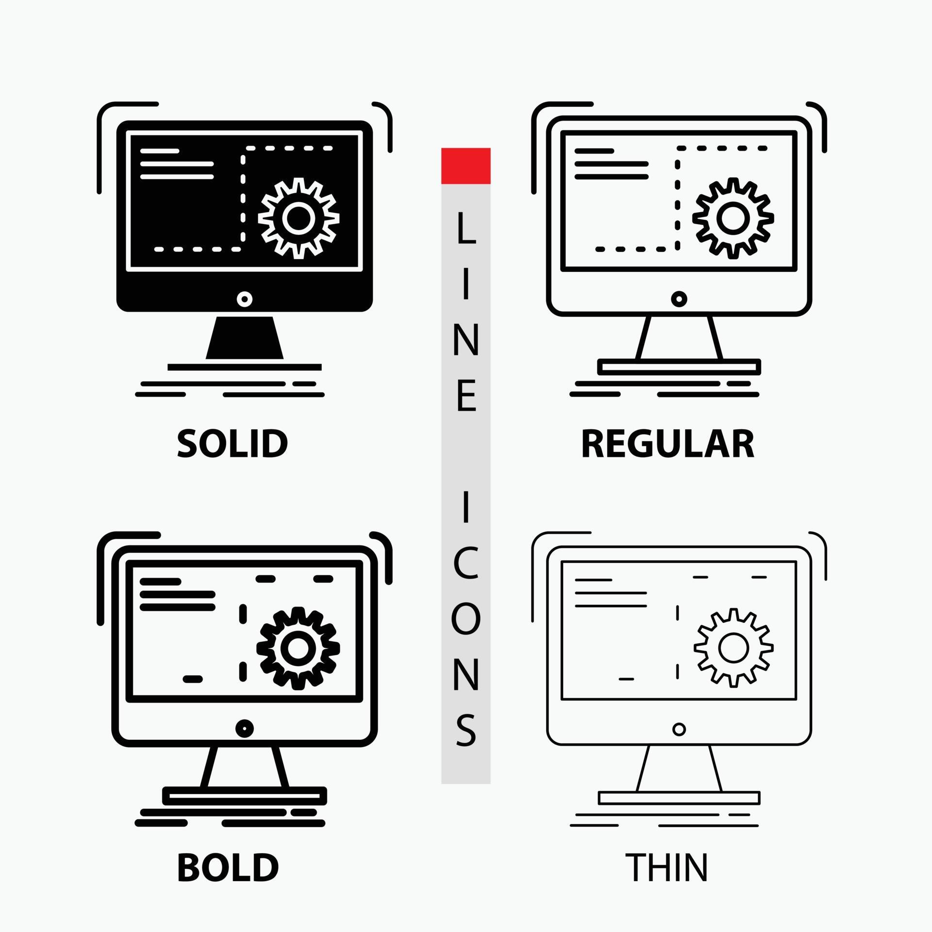 Command Computer Function Process Progress Icon In Thin Regular Bold Line And Glyph Style