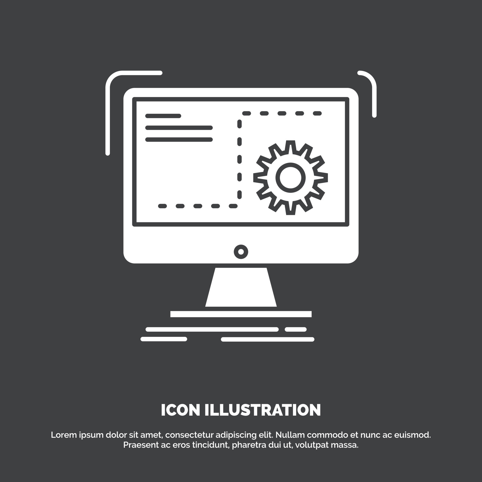 Command Computer Function Process Progress Icon Glyph Vector Symbol For Ui And Ux Website