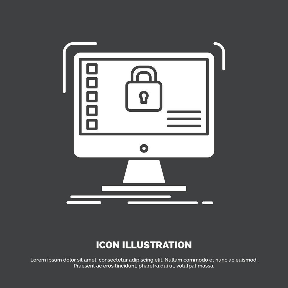 Secure Protection Safe System Data Icon Glyph Vector Symbol For Ui And Ux Website Or