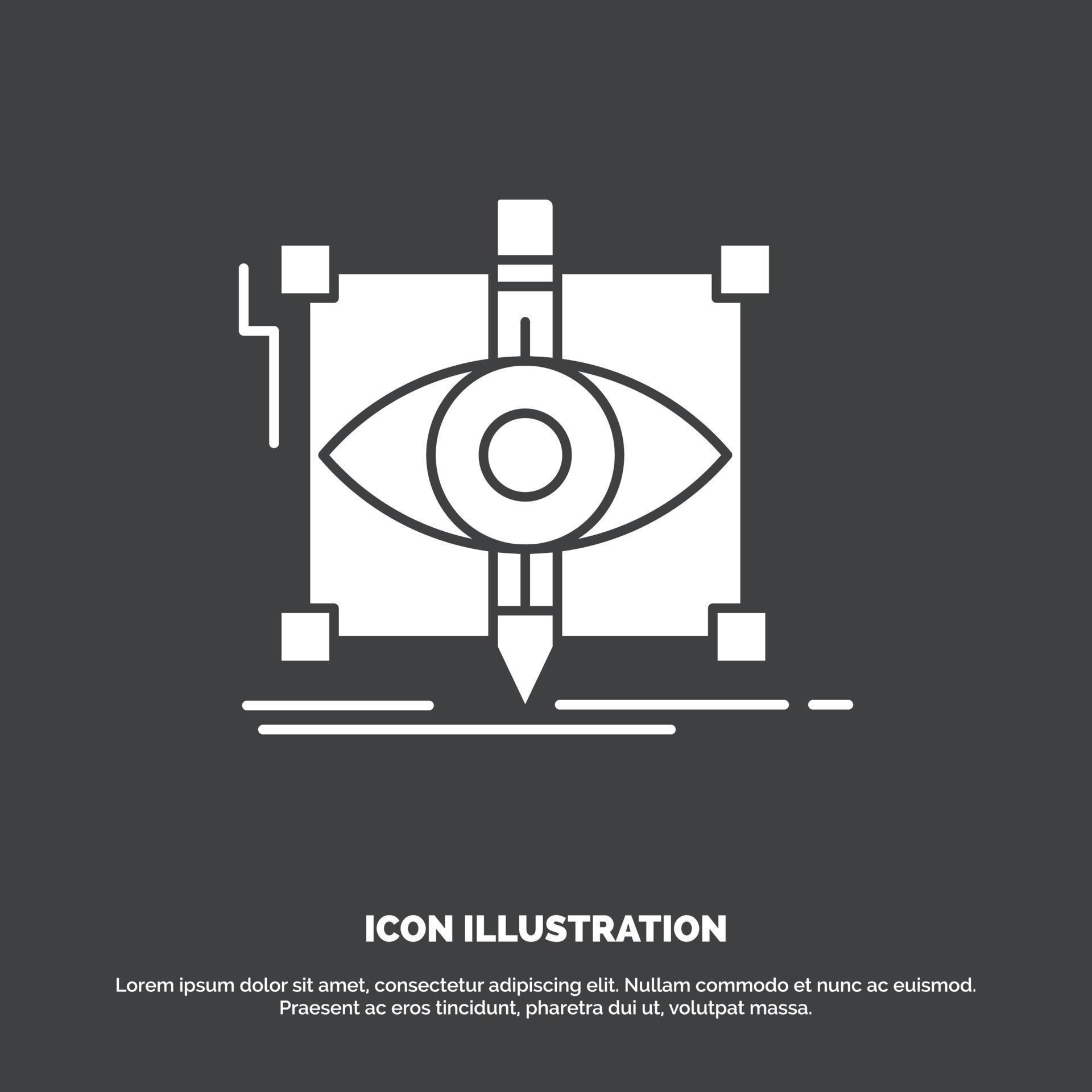 design. draft. sketch. sketching. visual Icon. glyph vector symbol for UI and UX. website or ...
