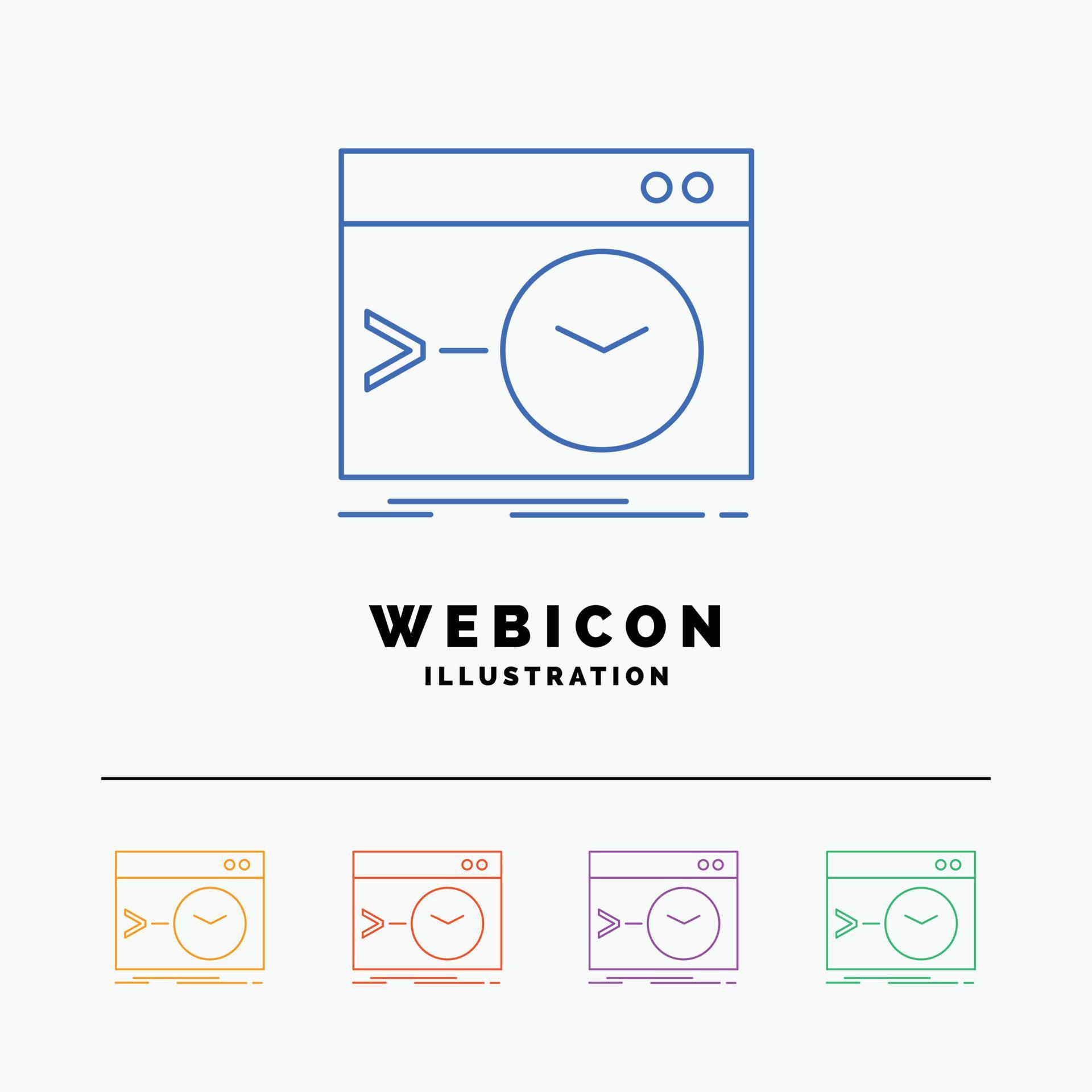 Admin Command Root Software Terminal 5 Color Line Web Icon Template