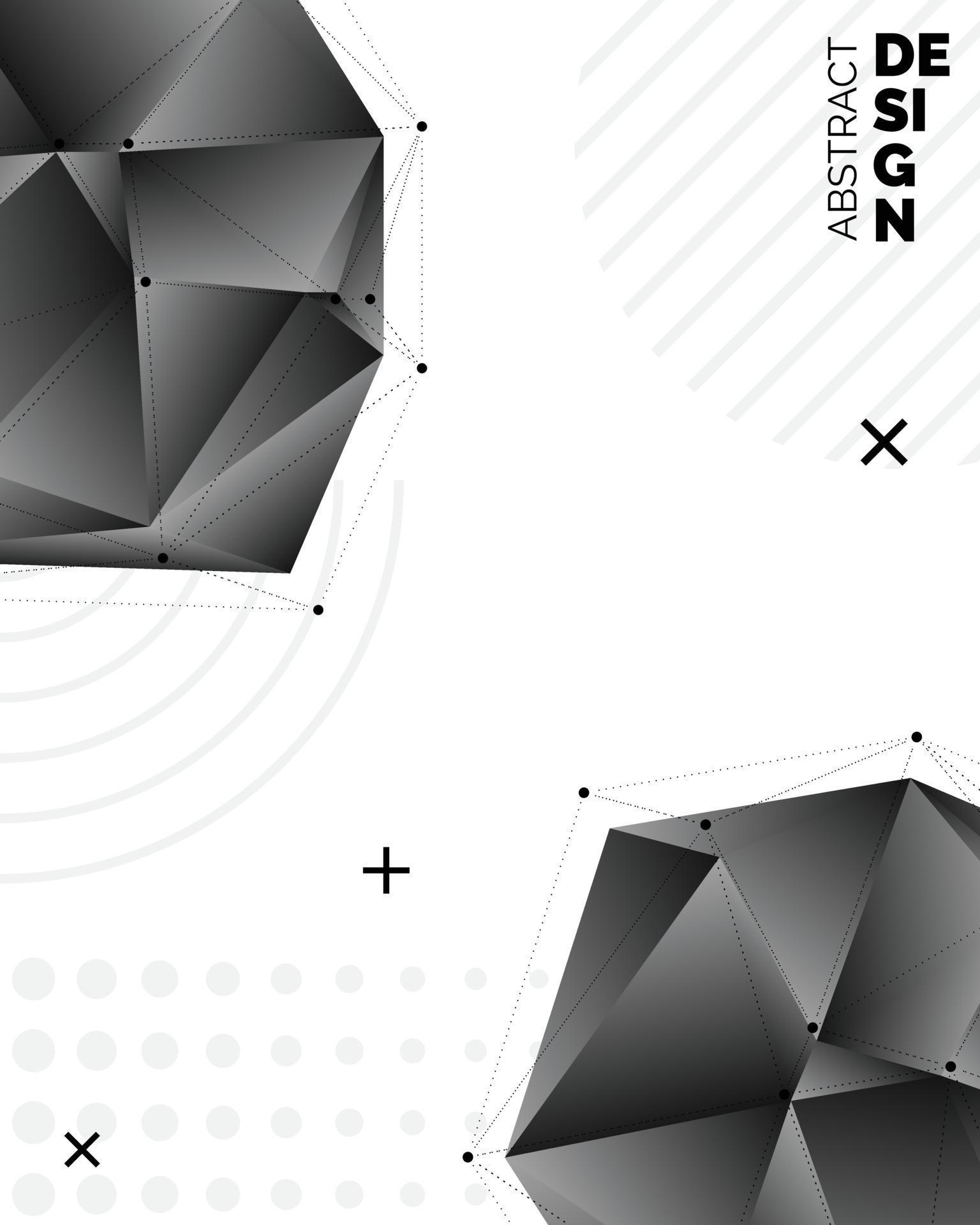 conjunto vectorial de formas coloridas de cristal 3d facetadas. pancartas formas 3d facetadas ...