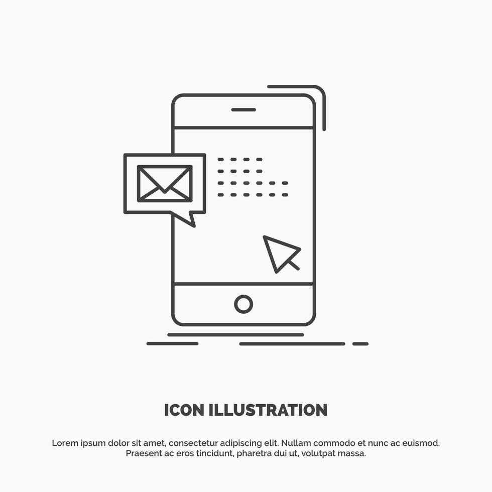 Bulk Dialog Instant Mail Message Icon Line Vector Gray Symbol For Ui And Ux Website Or