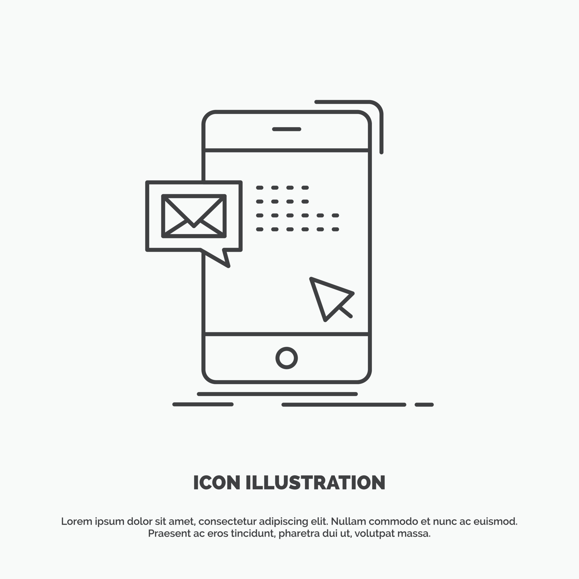 Bulk Dialog Instant Mail Message Icon Line Vector Gray Symbol For Ui And Ux Website Or