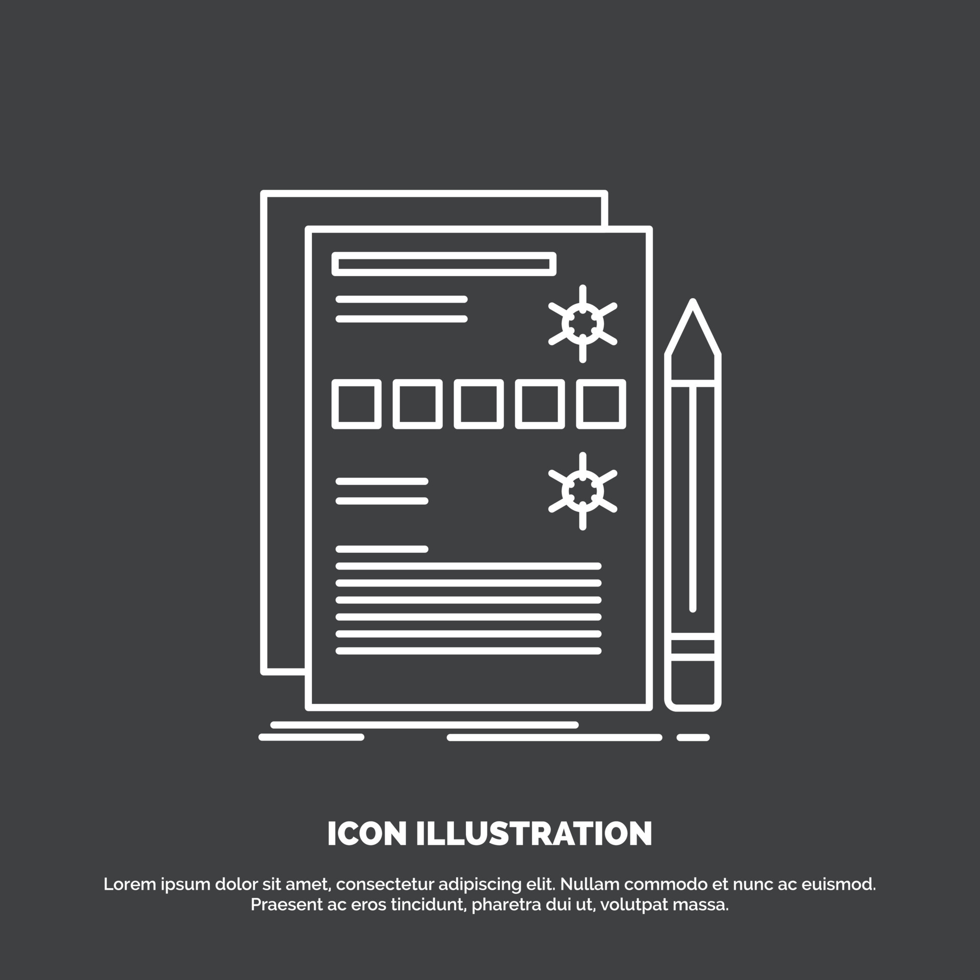 Component Data Design Hardware System Icon Line Vector Symbol For