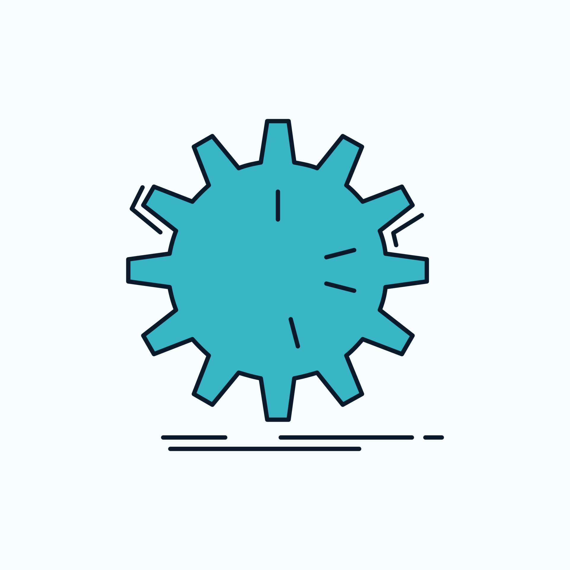 Setting Data Management Process Progress Flat Icon Green And Yellow Sign And Symbols For