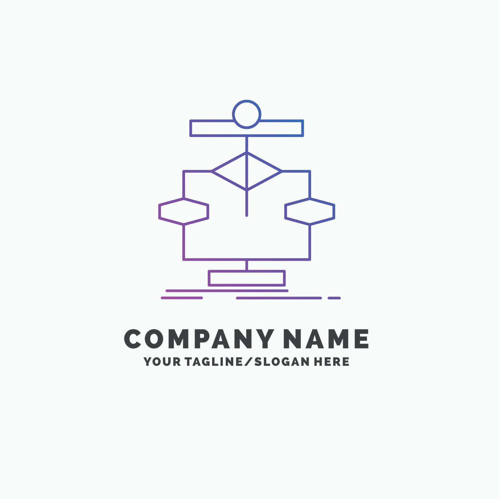 Algorithm Chart Data Diagram Flow Purple Business Logo Template Place For Tagline 12943696