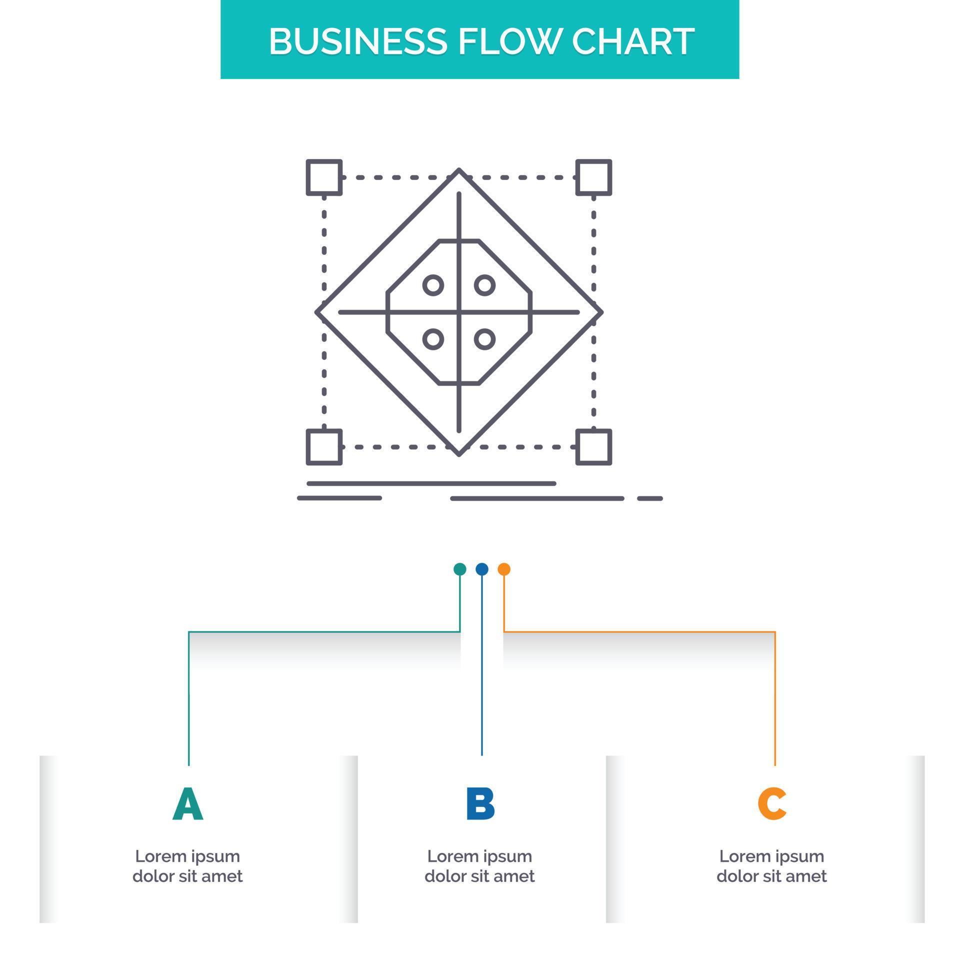 Architecture Cluster Grid Model Preparation Business Flow Chart Design With 3 Steps Line