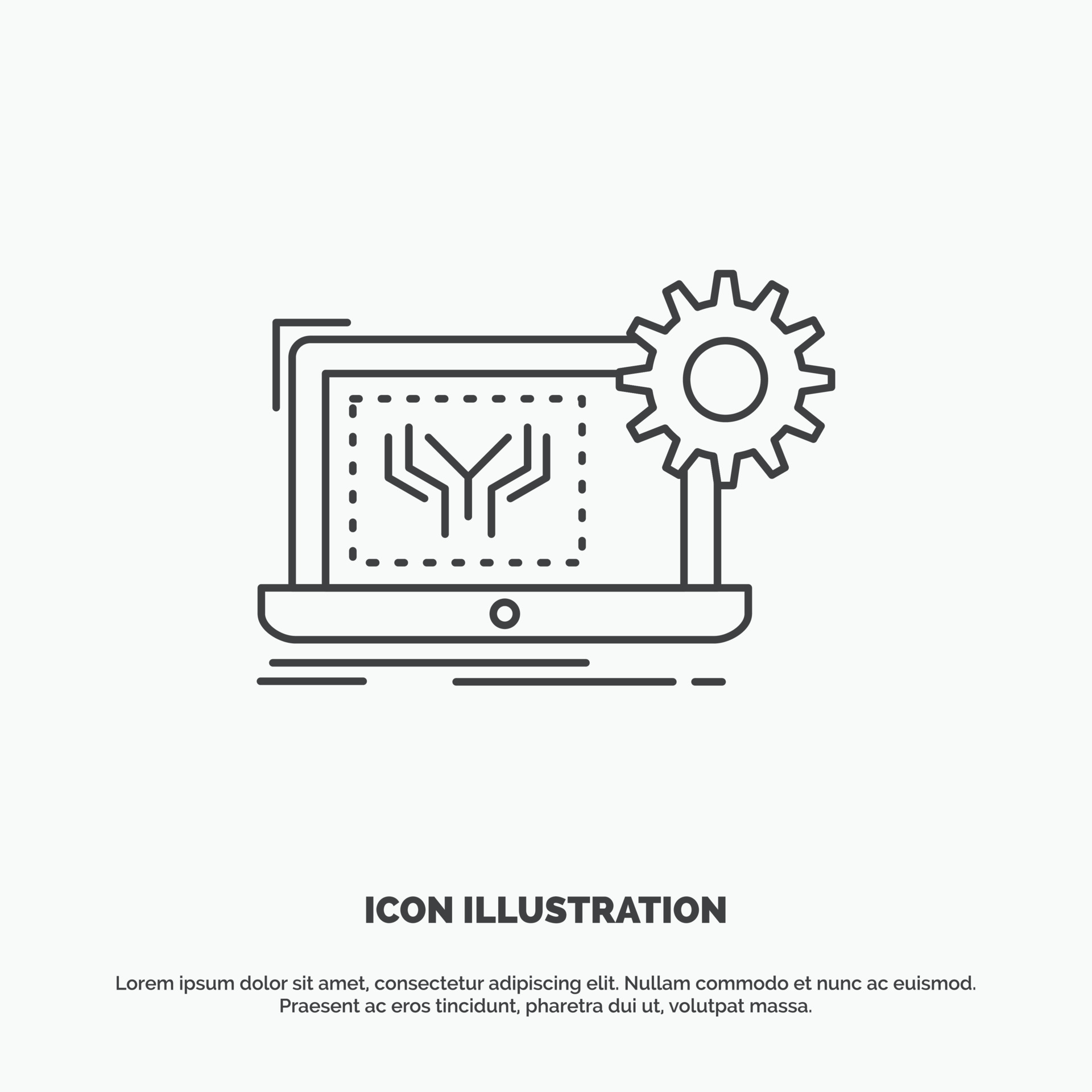 Blueprint Circuit Electronics Engineering Hardware Icon Line Vector Gray Symbol For Ui And