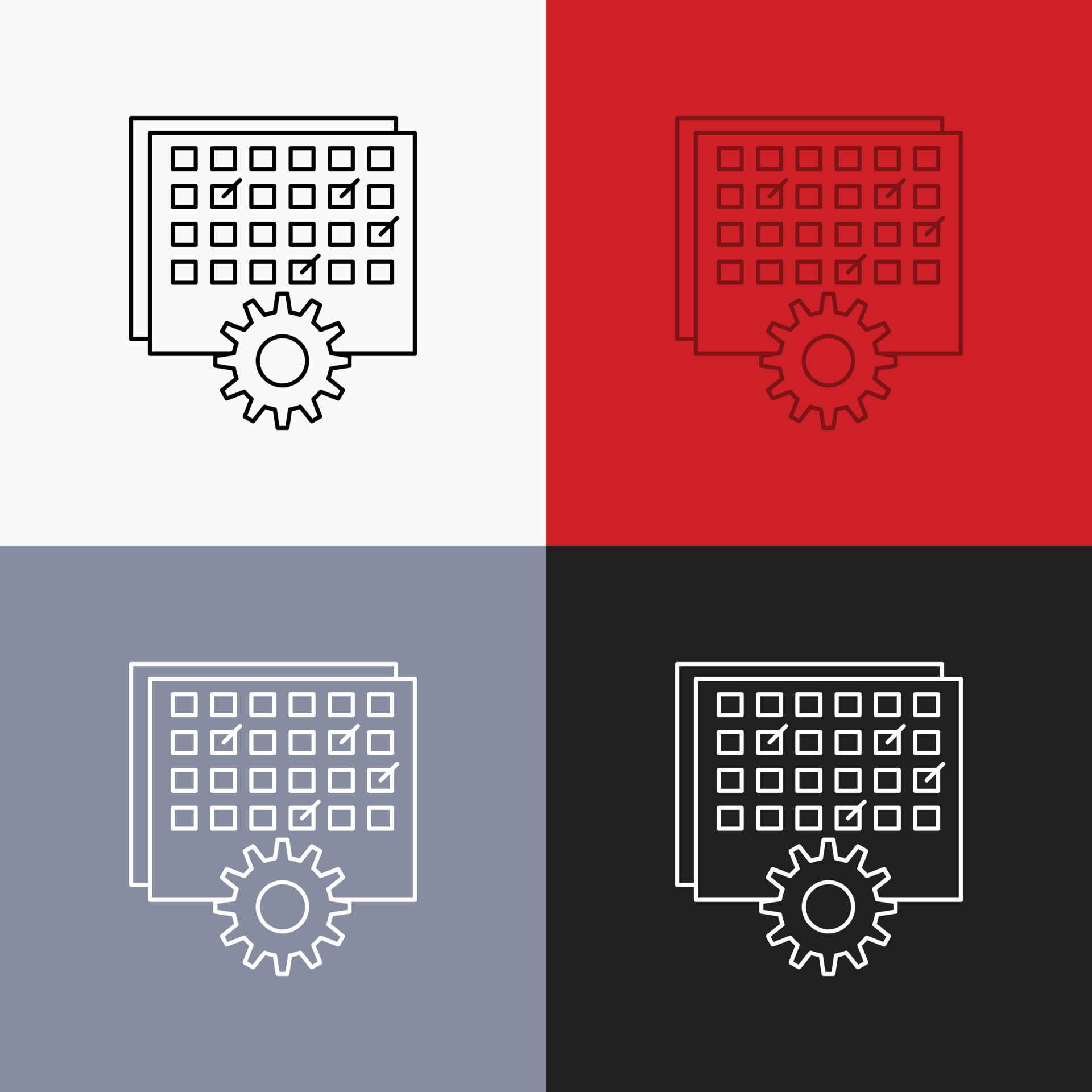 Event. management. processing. schedule. timing Icon Over Various ...