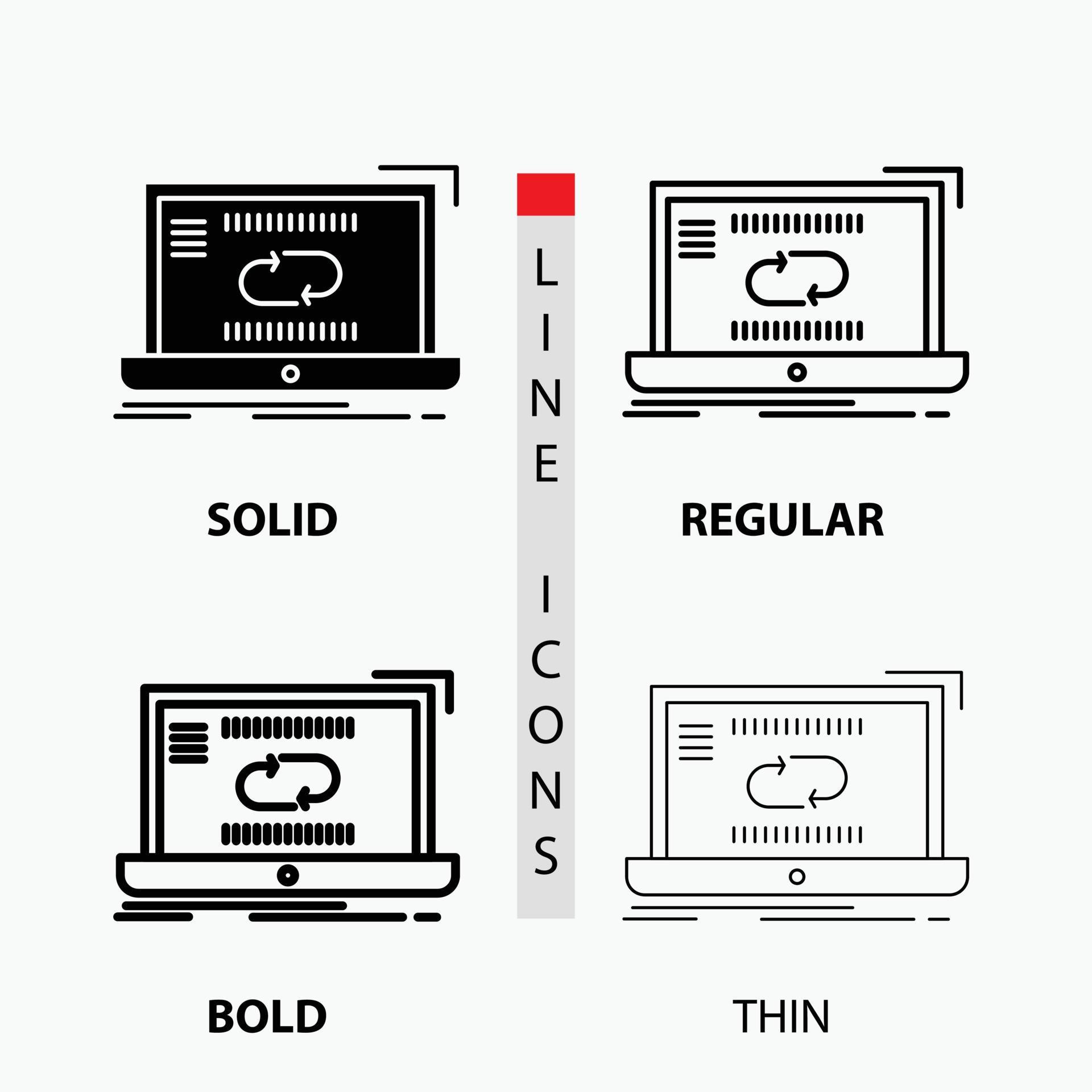 Communication Connection Link Sync Synchronization Icon In Thin Regular Bold Line And