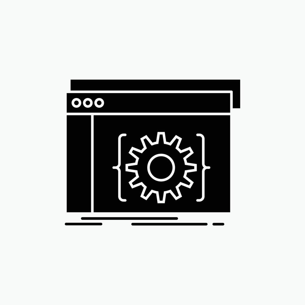 Api App Coding Developer Software Glyph Icon Vector Isolated 1025