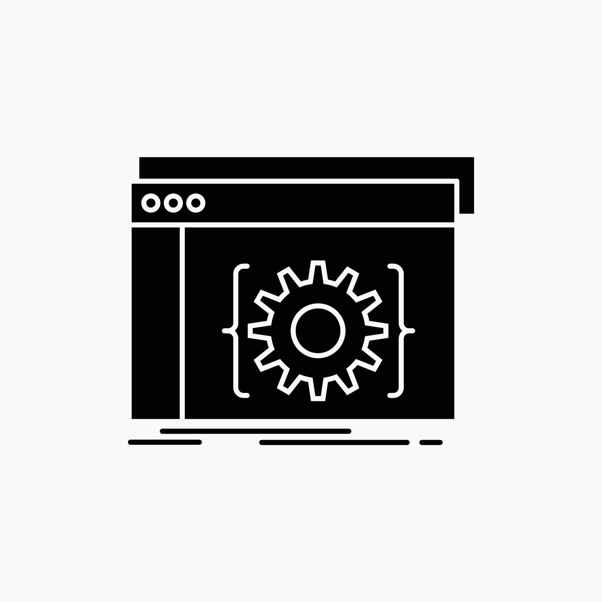 Api App Coding Developer Software Glyph Icon Vector Isolated Illustration 12944790 Vector