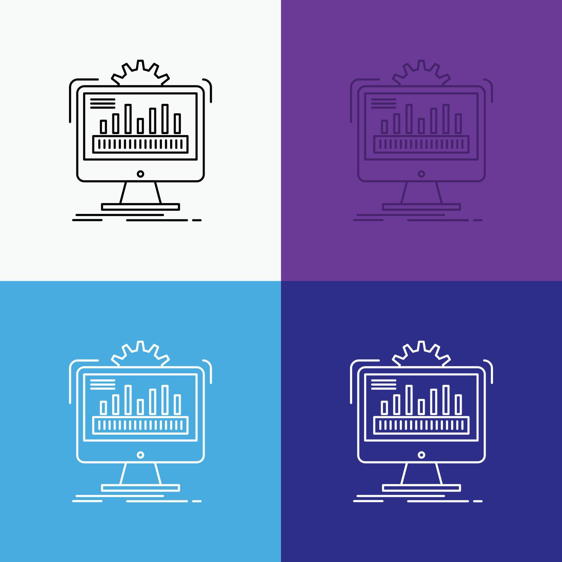 Dashboard Admin Monitor Monitoring Processing Icon Over Various