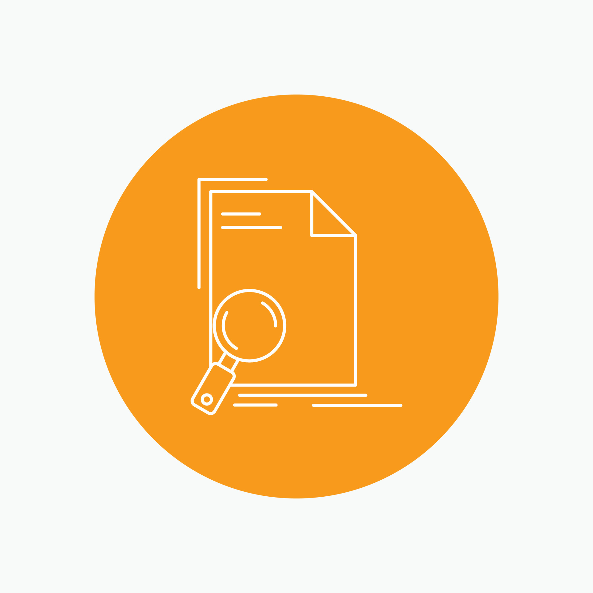 Analysis Document File Find Page White Line Icon In Circle