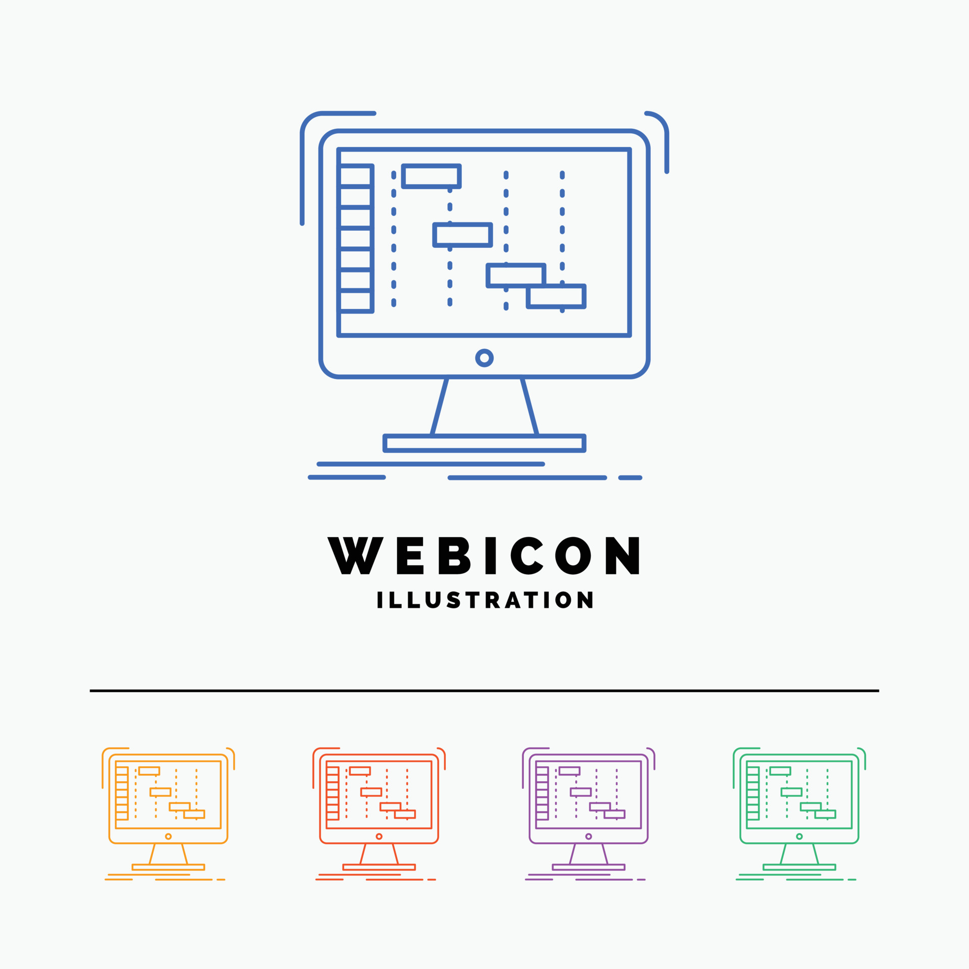 Ableton Application Daw Digital Sequencer 5 Color Line Web Icon Template Isolated On White