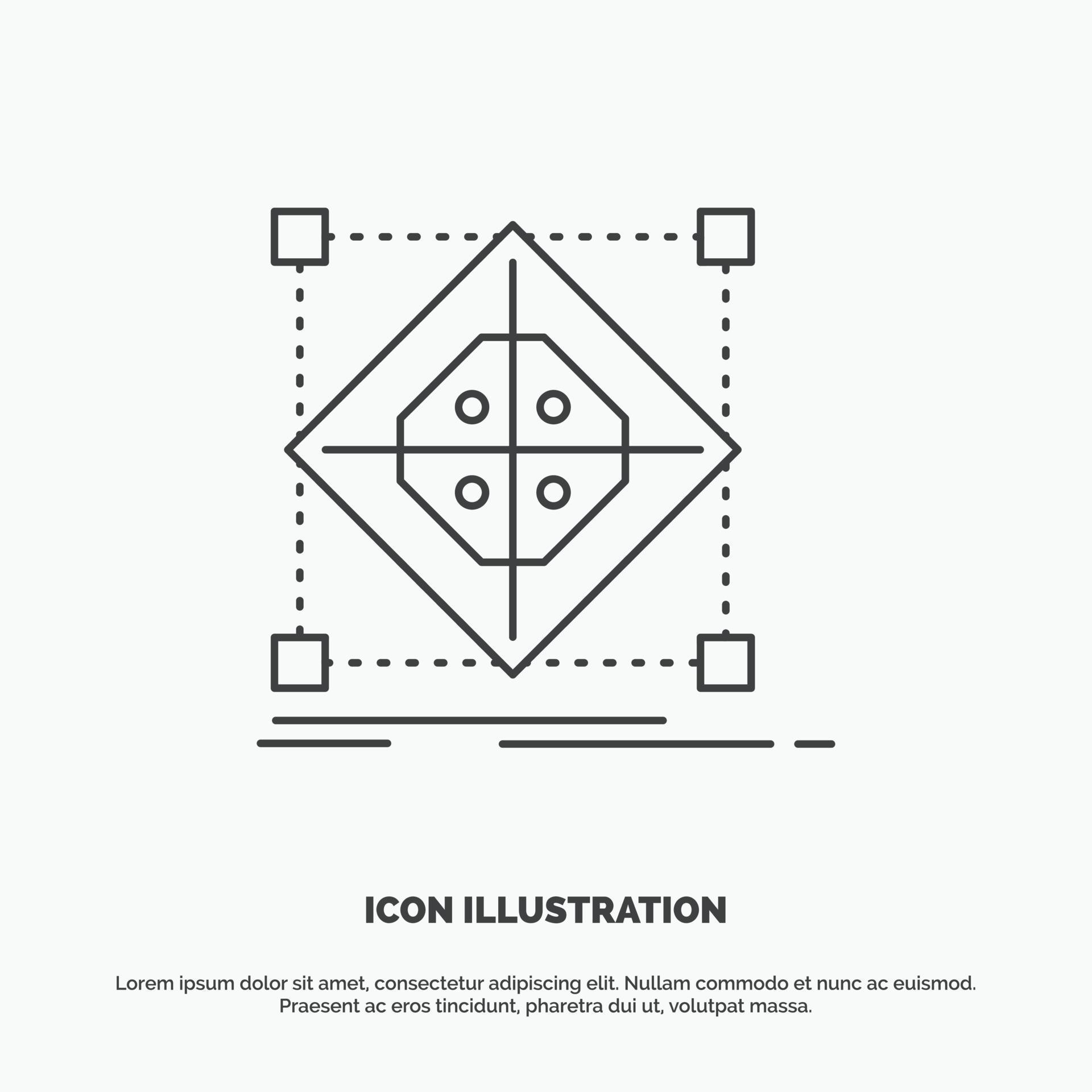 Architecture Cluster Grid Model Preparation Icon Line Vector Gray Symbol For Ui And Ux