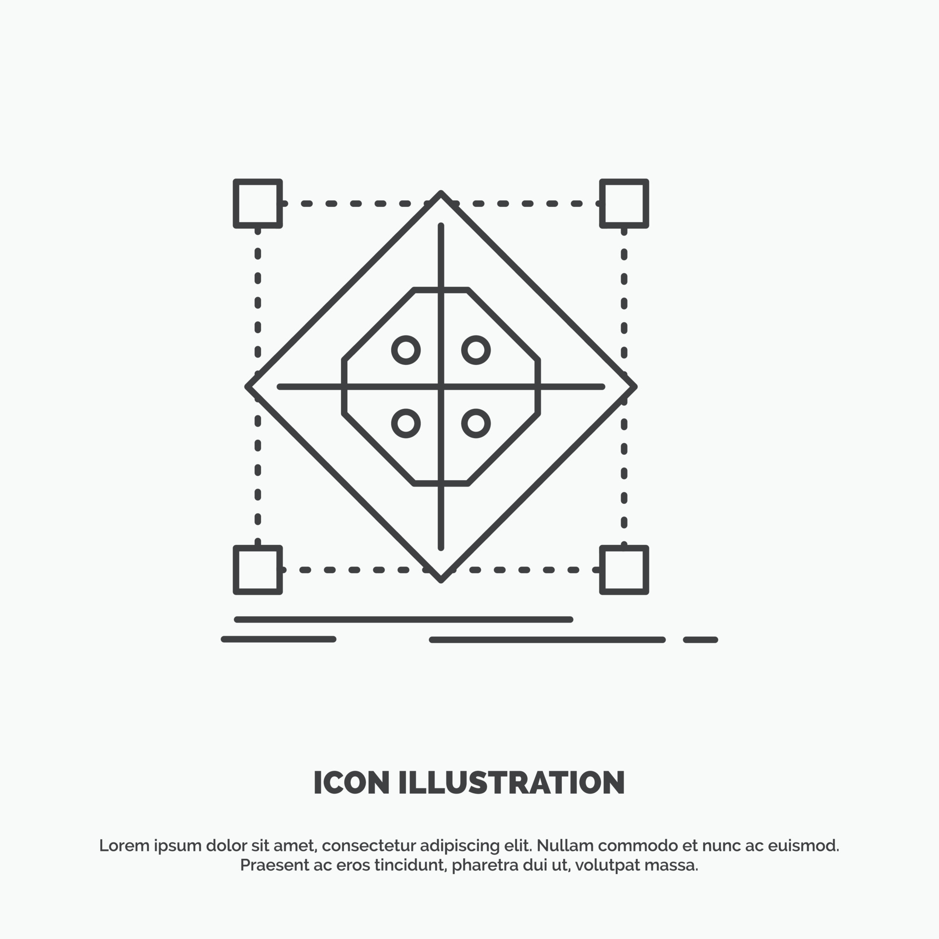 Architecture Cluster Grid Model Preparation Icon Line Vector Gray