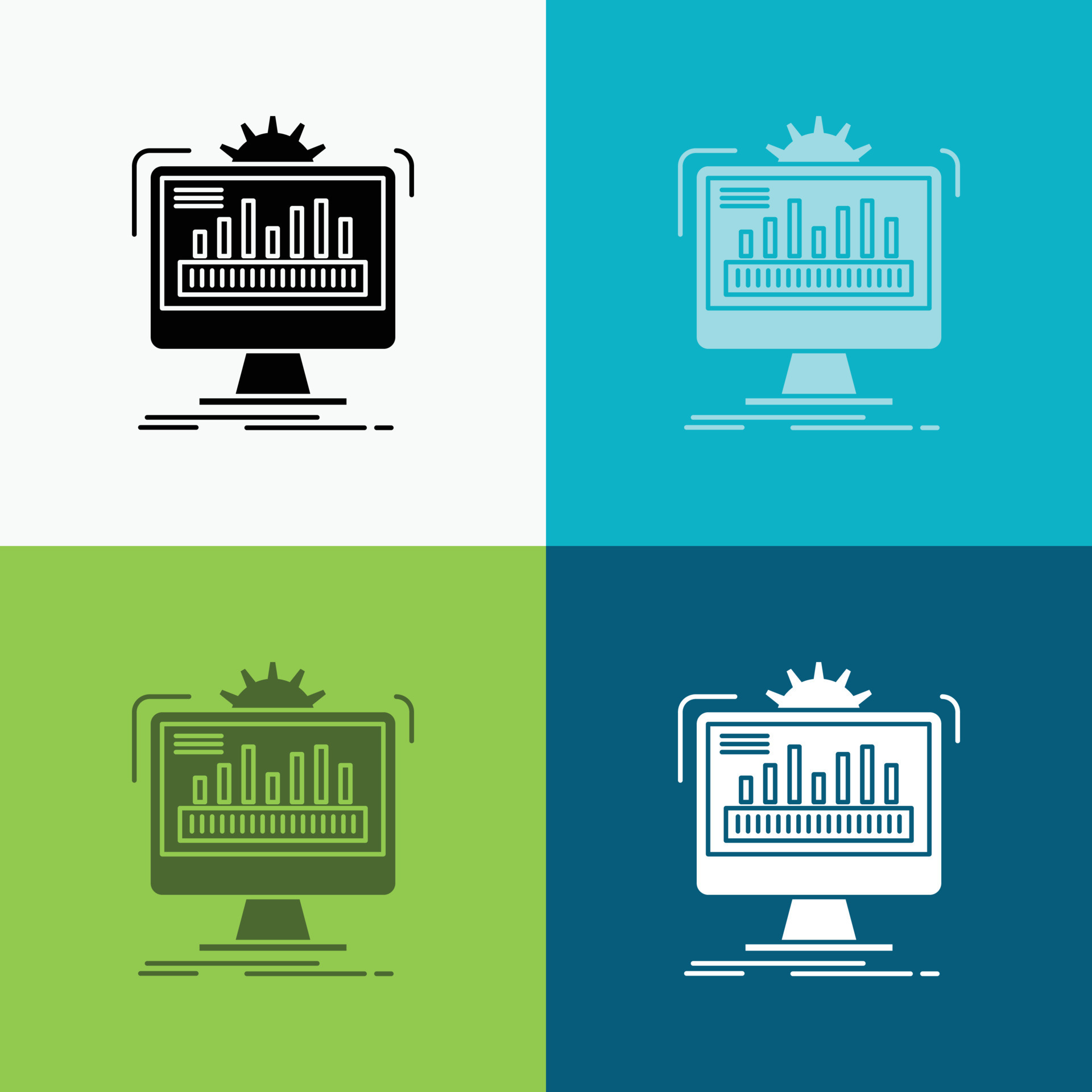 Dashboard Admin Monitor Monitoring Processing Icon Over Various