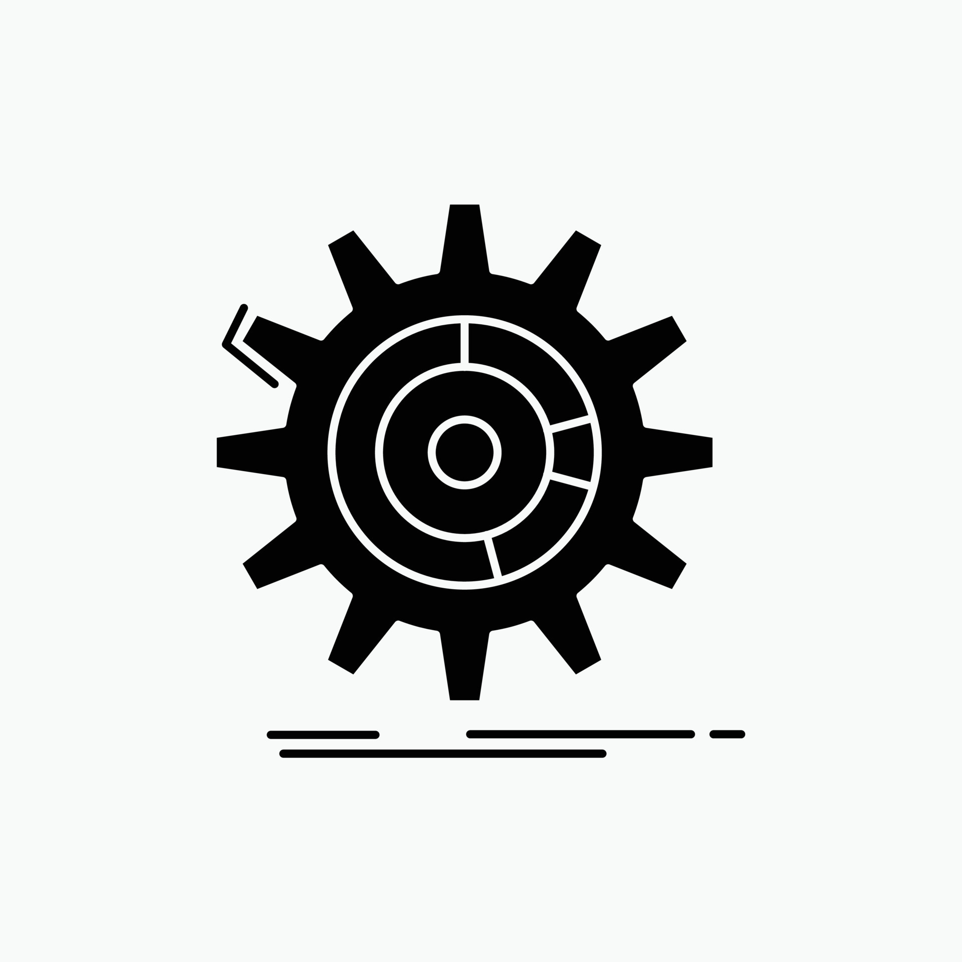 Setting Data Management Process Progress Glyph Icon Vector