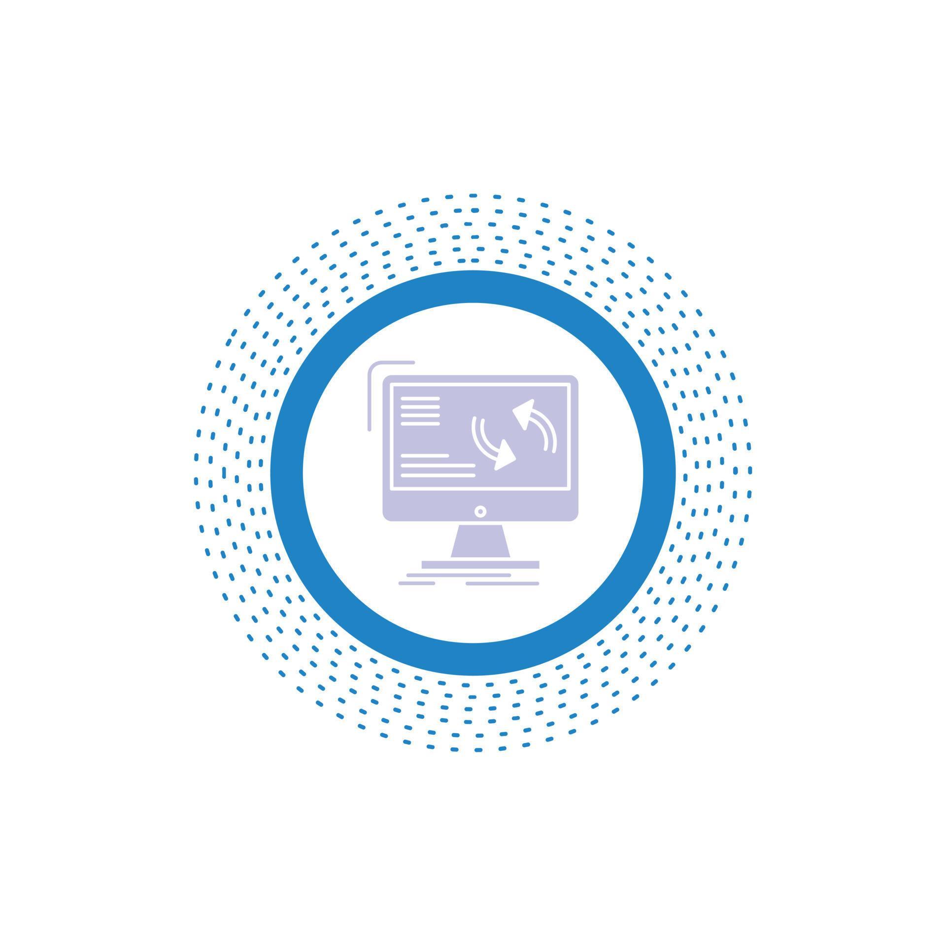 Synchronization Sync Information Data Computer Glyph Icon Vector Isolated Illustration