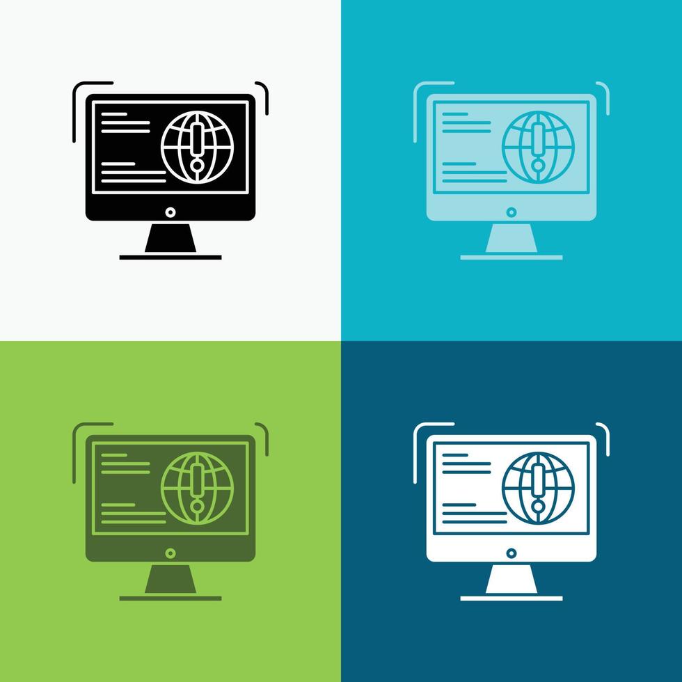 information. content. development. website. web Icon Over Various Background. glyph style design ...