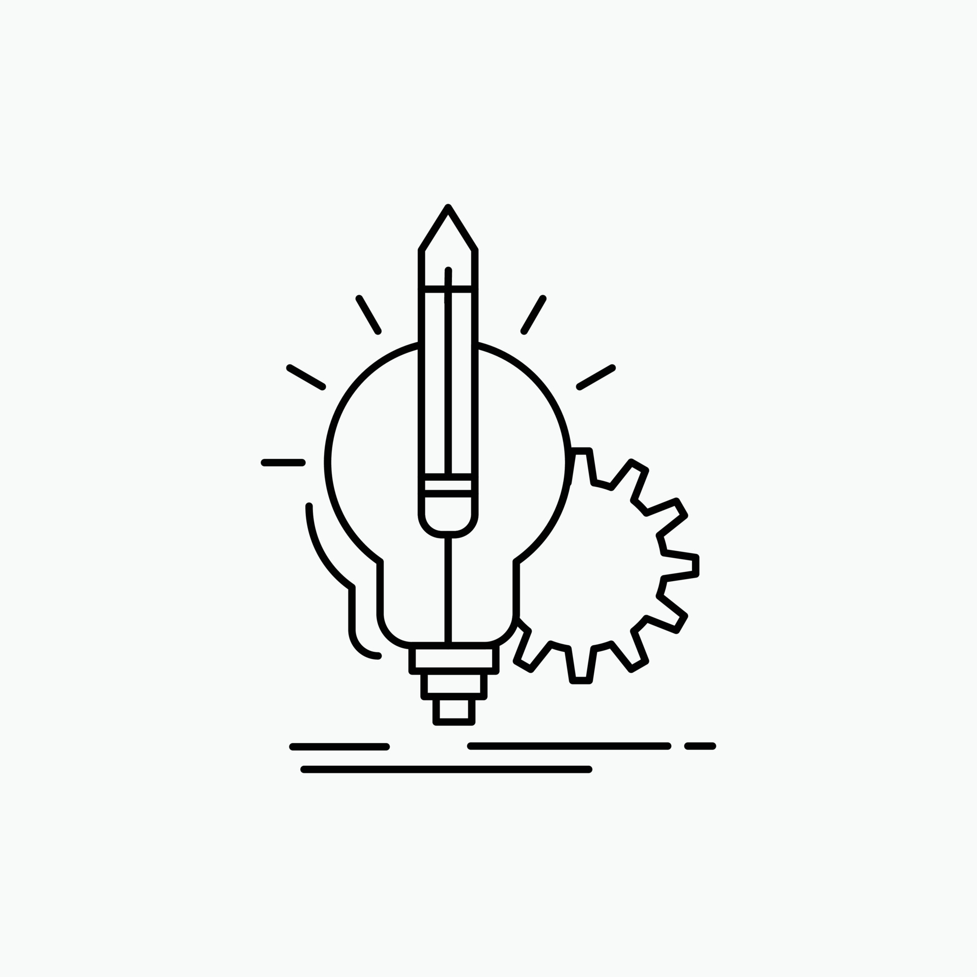 Idea. insight. key. lamp. lightbulb Line Icon. Vector isolated ... Idea. insight. key. lamp. lightbulb Line Icon. Vector isolated ...