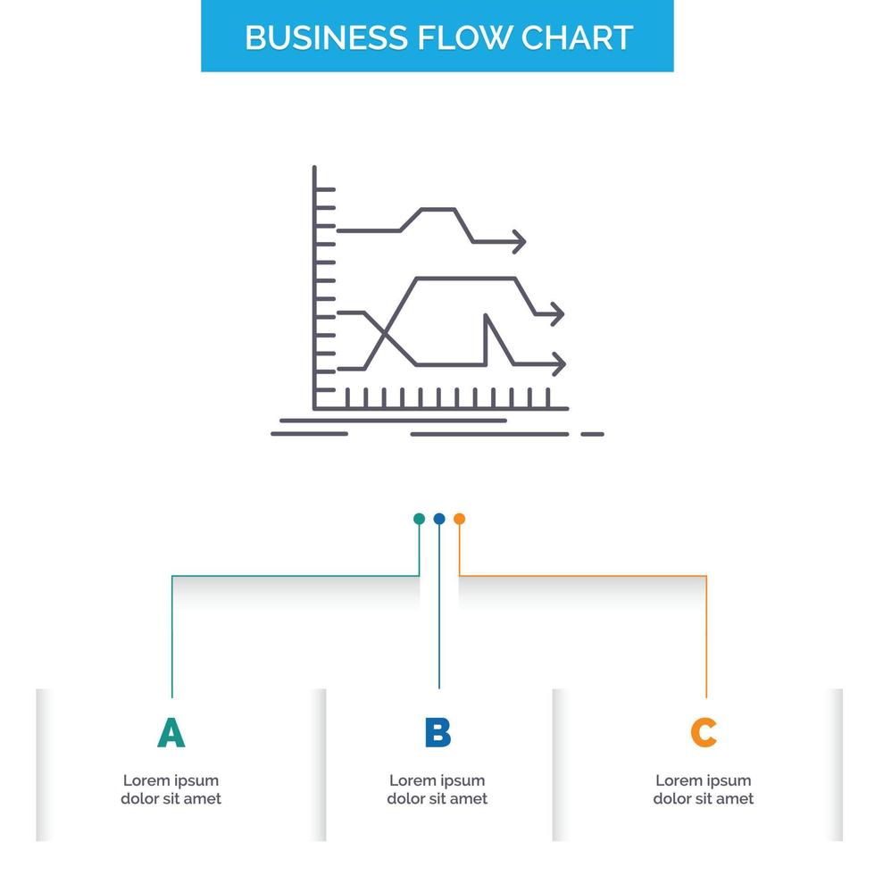Arrows Forward Graph Market Prediction Business Flow Chart Design With 3 Steps Line Icon