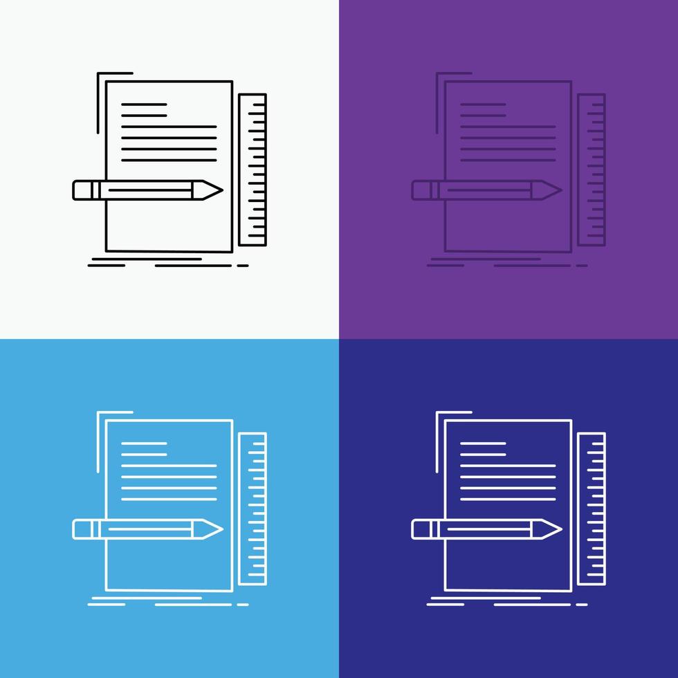 Code Coding File Programming Script Icon Over Various Background Line Style Design