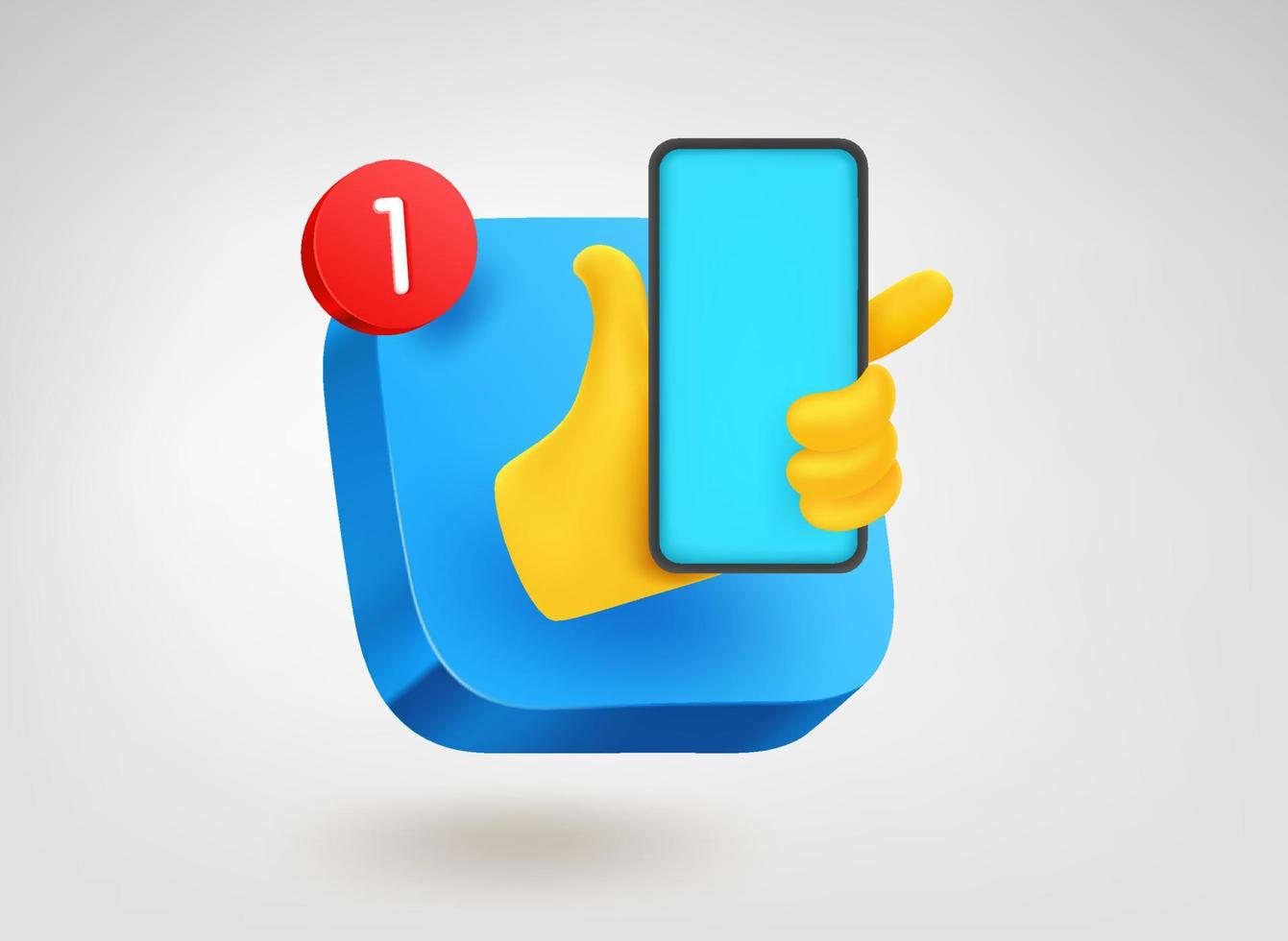 Mobile Application Concept 3d Vector Mobile Application Icon With Notification 12947244 Vector