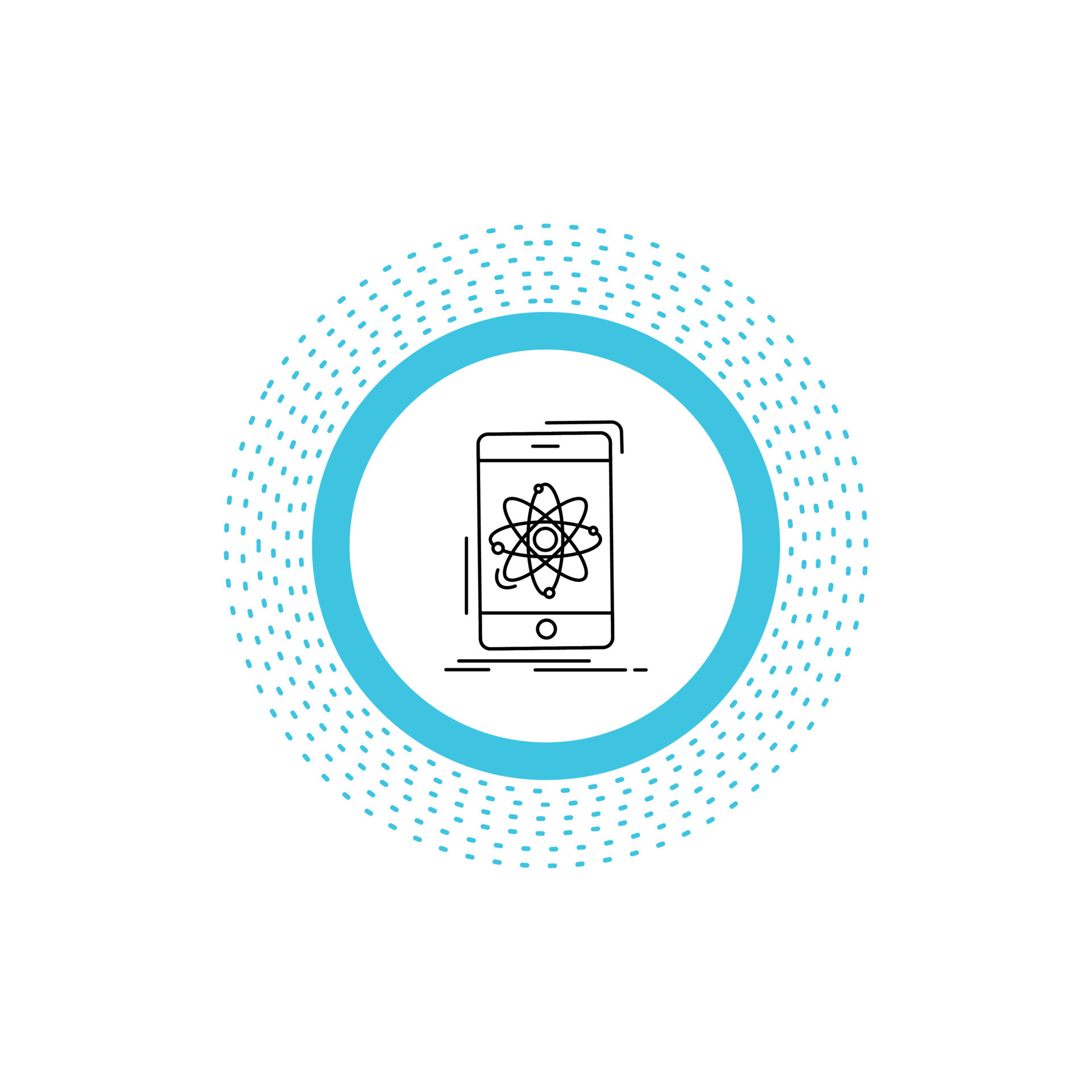 Data Information Mobile Research Science Line Icon Vector Isolated