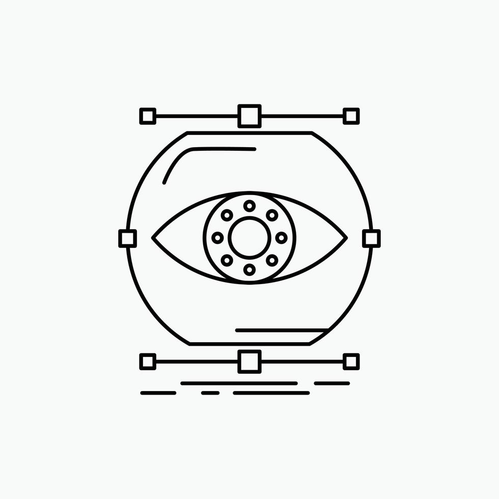Visualize Conception Monitoring Monitoring Vision Line Icon Vector