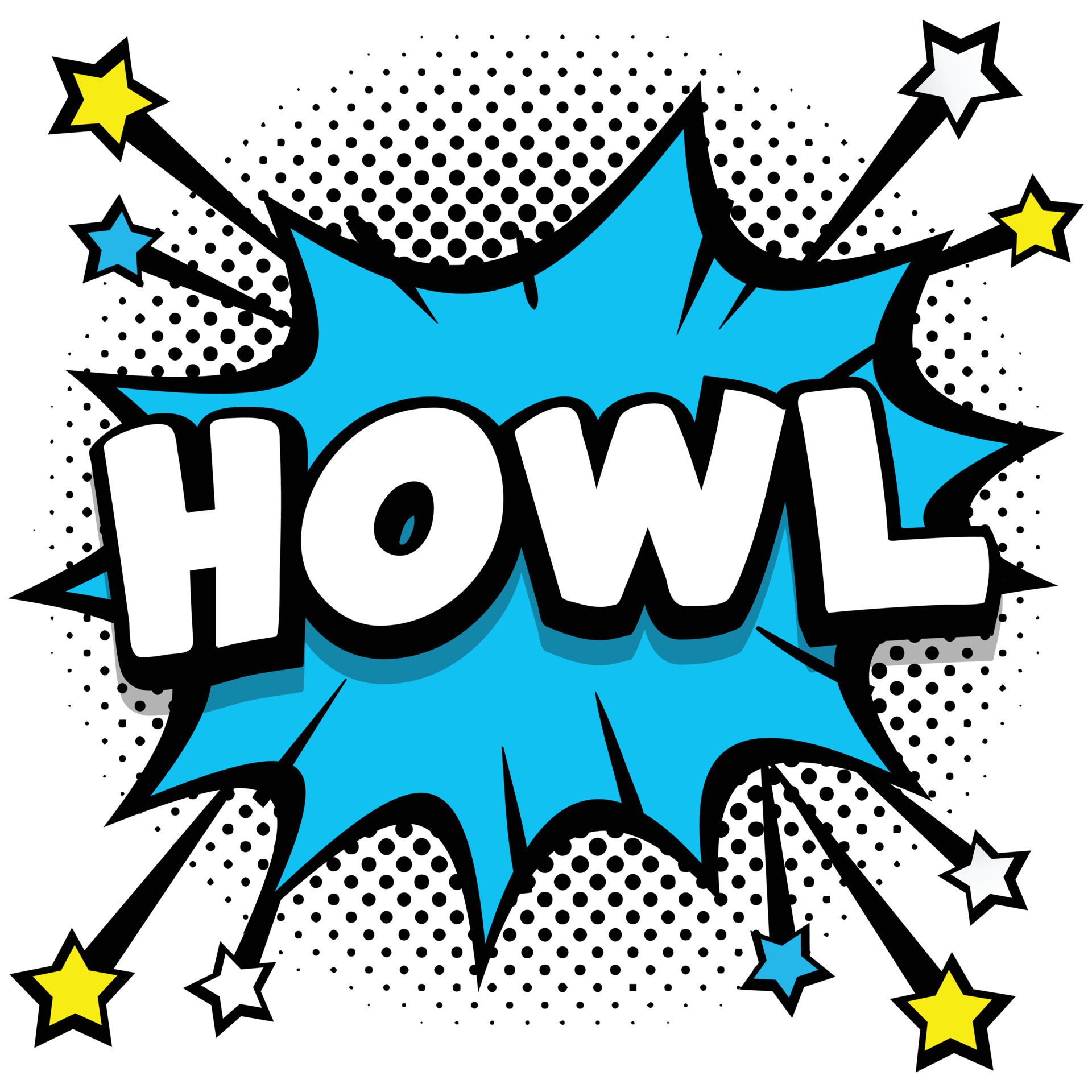 howl Pop art comic speech bubbles book sound effects 12947638 Vector Art at Vecteezy