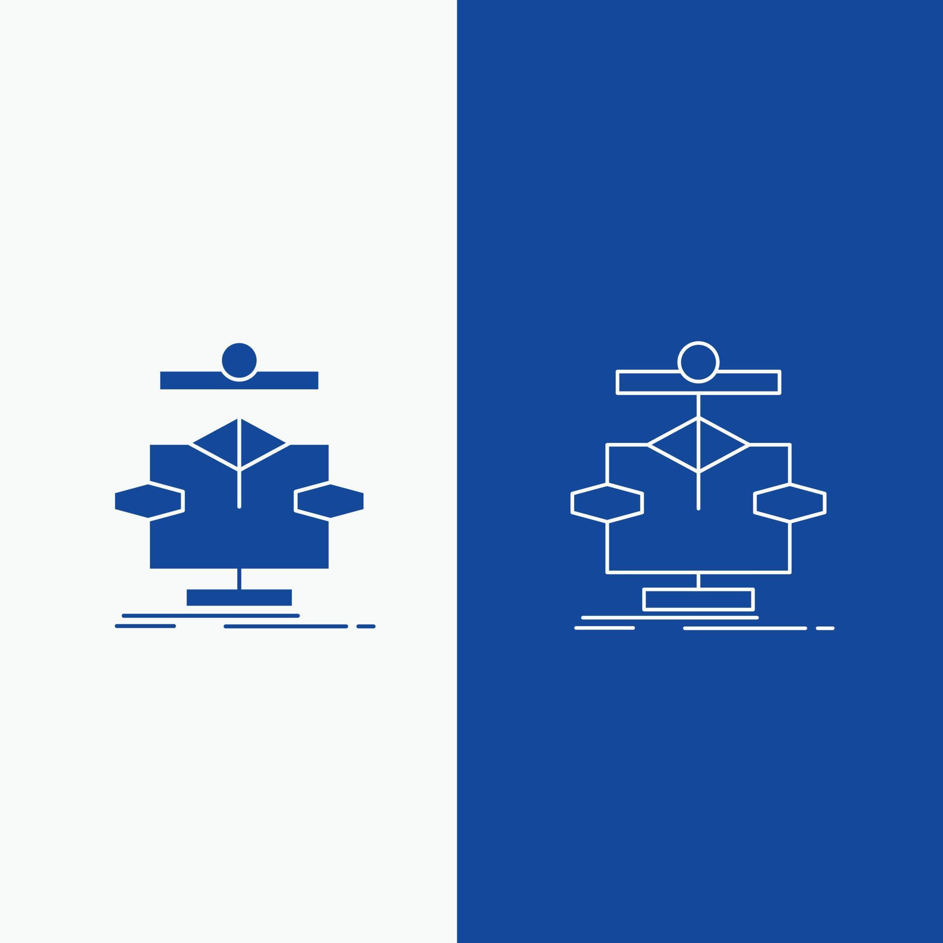 Algorithm Chart Data Diagram Flow Line And Glyph Web Button In Blue