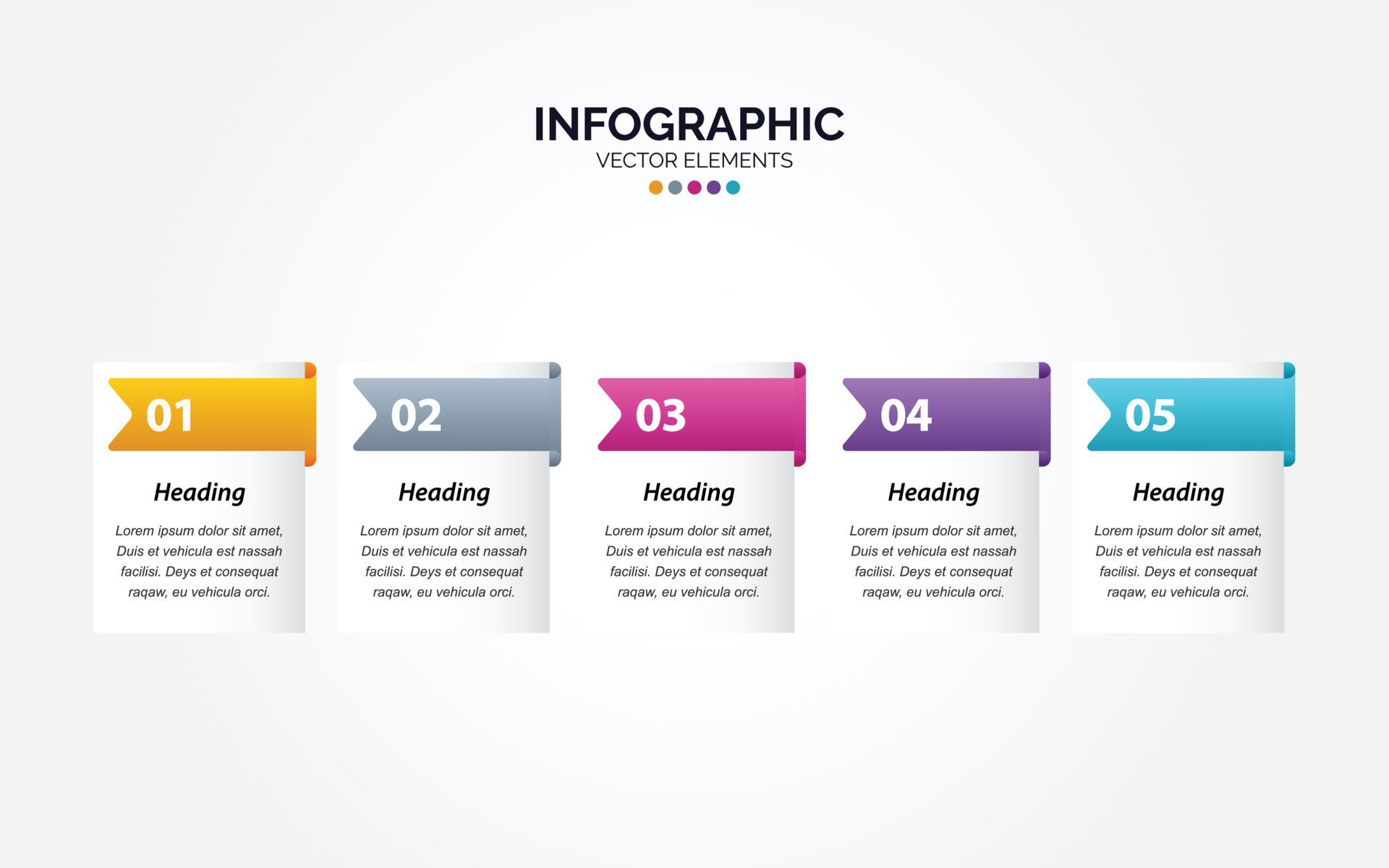 Presentation business Horizontal Infographic template with 5 options ...