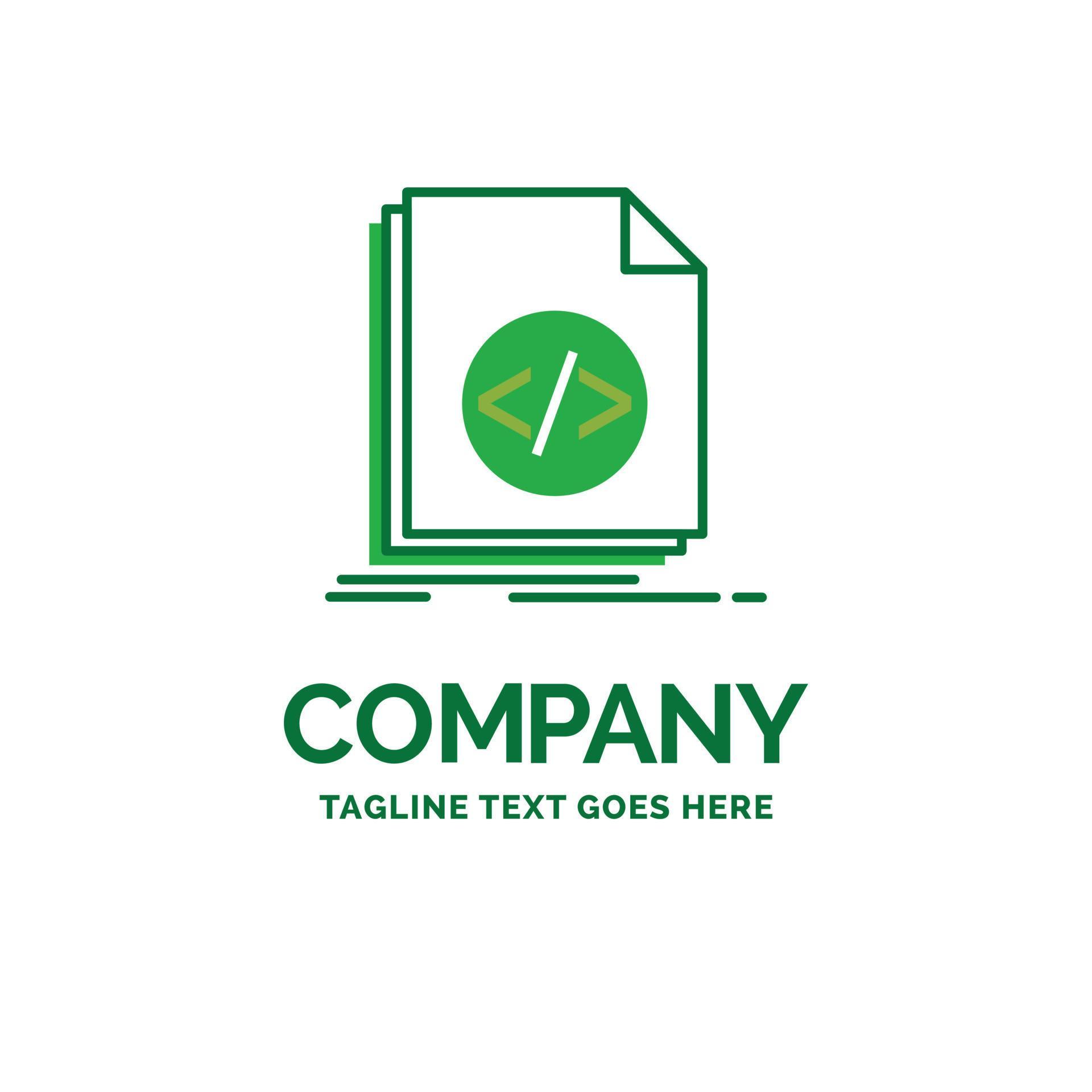 Code Coding File Programming Script Flat Business Logo Template