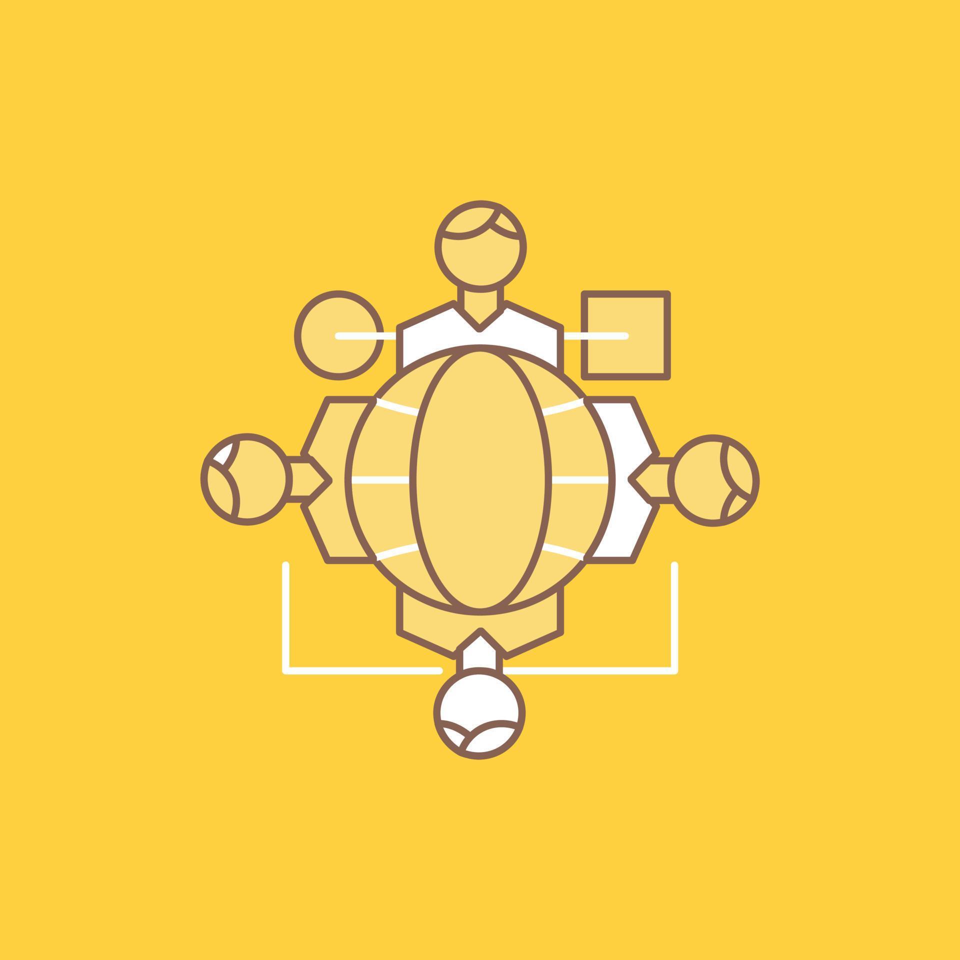 Function Instruction Logic Operation Meeting Flat Line Filled Icon Beautiful Logo Button