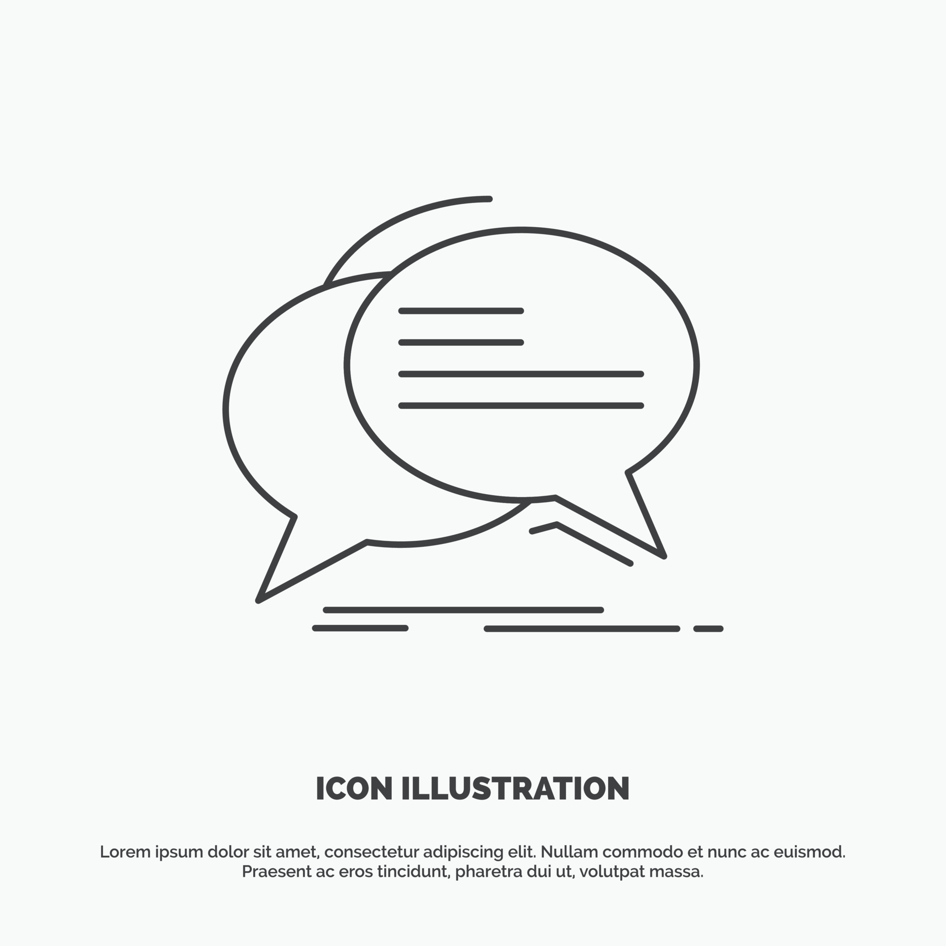 Bubble Chat Communication Speech Talk Icon Line Vector Gray Symbol For Ui And Ux Website