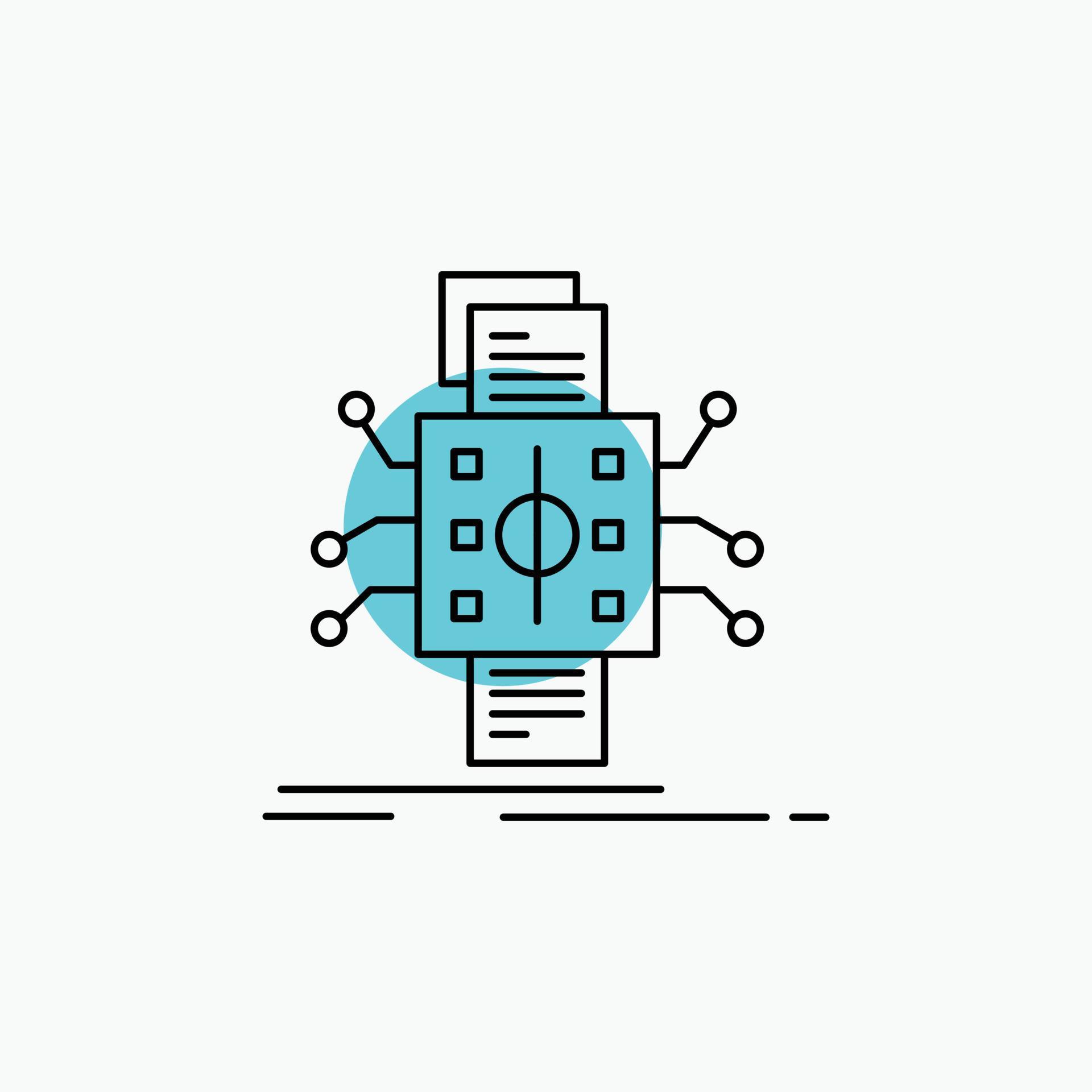 Analysis Data Datum Processing Reporting Line Icon 12948309 Vector
