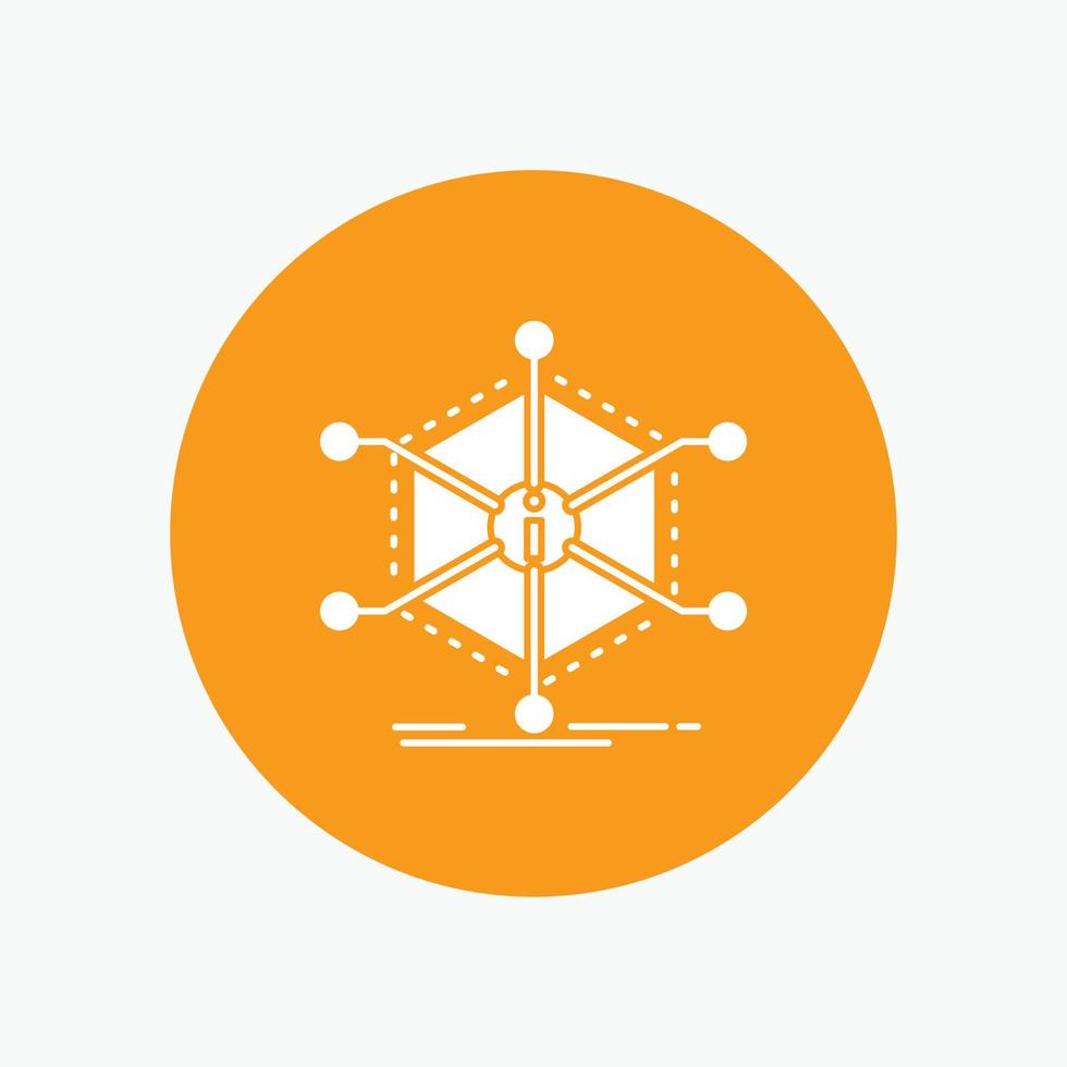 Data Help Info Information Resources White Glyph Icon In Circle Vector Button Illustration