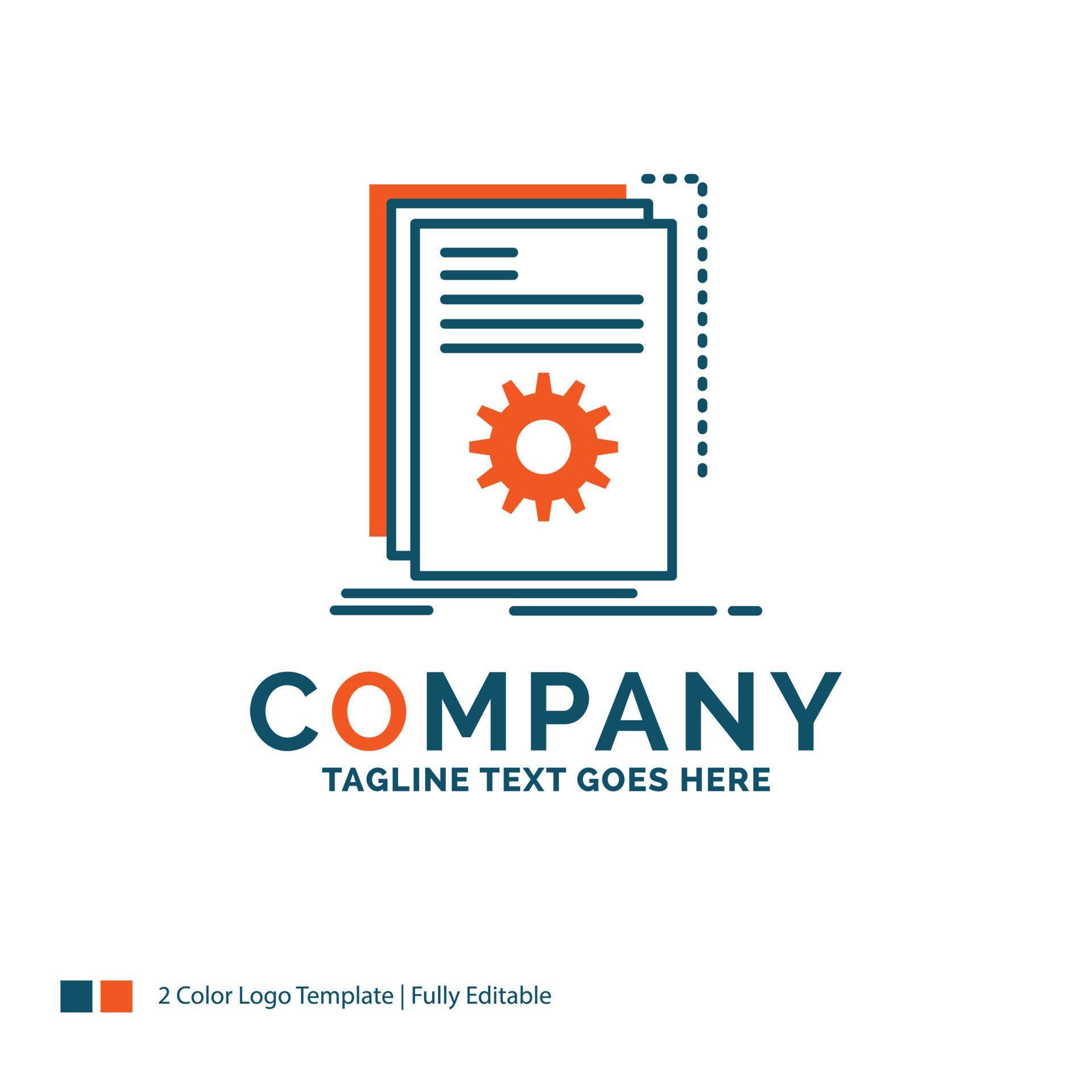 App. build. developer. program. script Logo Design. Blue and Orange Brand Name Design. Place for ...