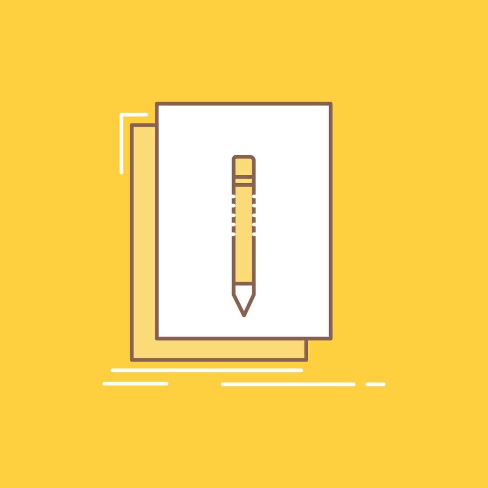 Code. edit. editor. language. program Flat Line Filled Icon. Beautiful Logo button over yellow ...